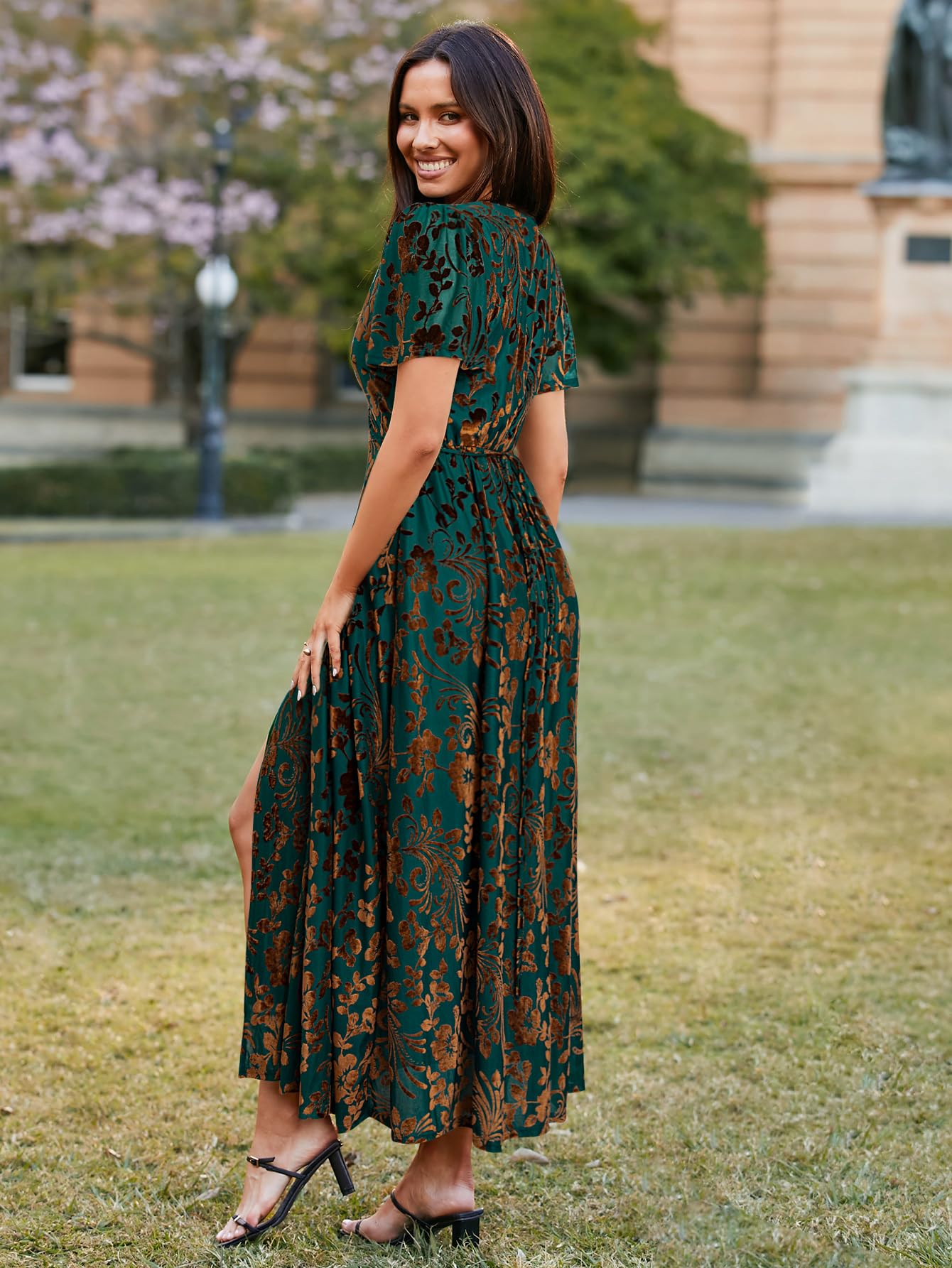 Snapklik.com : Womens Velvet Fall Semi Formal Dress Bridesmaid Wrap ...
