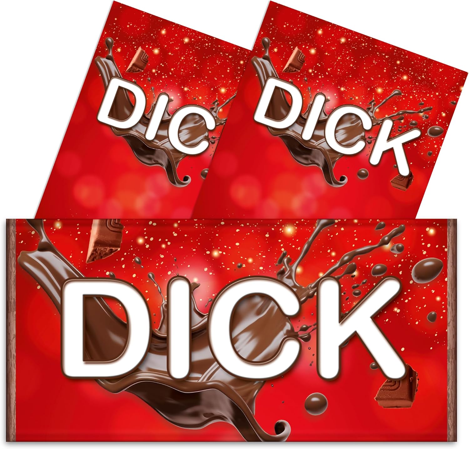 Triple Pack Rude Chocolate Bar Wrappers - 3x Dick Funny Choc Bar Covers ...