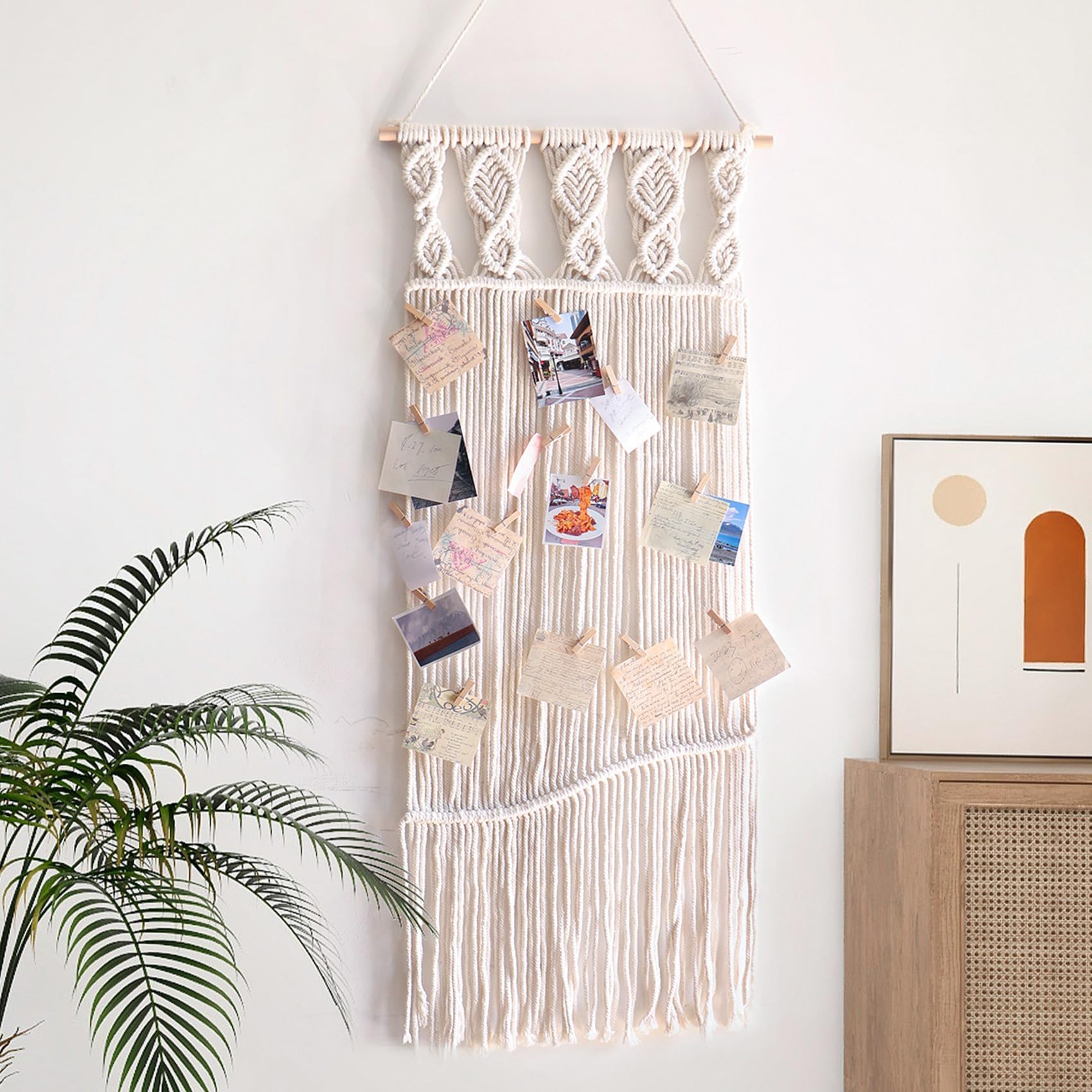 Amazon.com: Homecor Hanging Photo Display Wall Decor, Purple Macrame ...