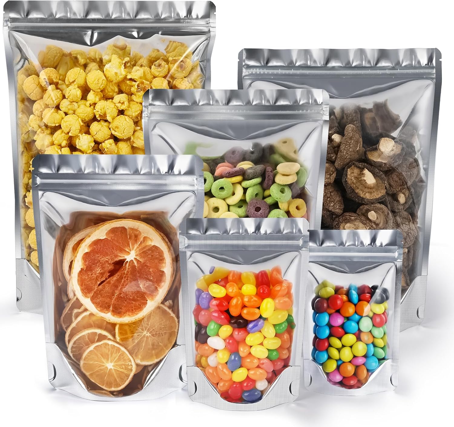 Amazon.com: 100 Pack Resealable Bag for Food Storage, Stand Up ...