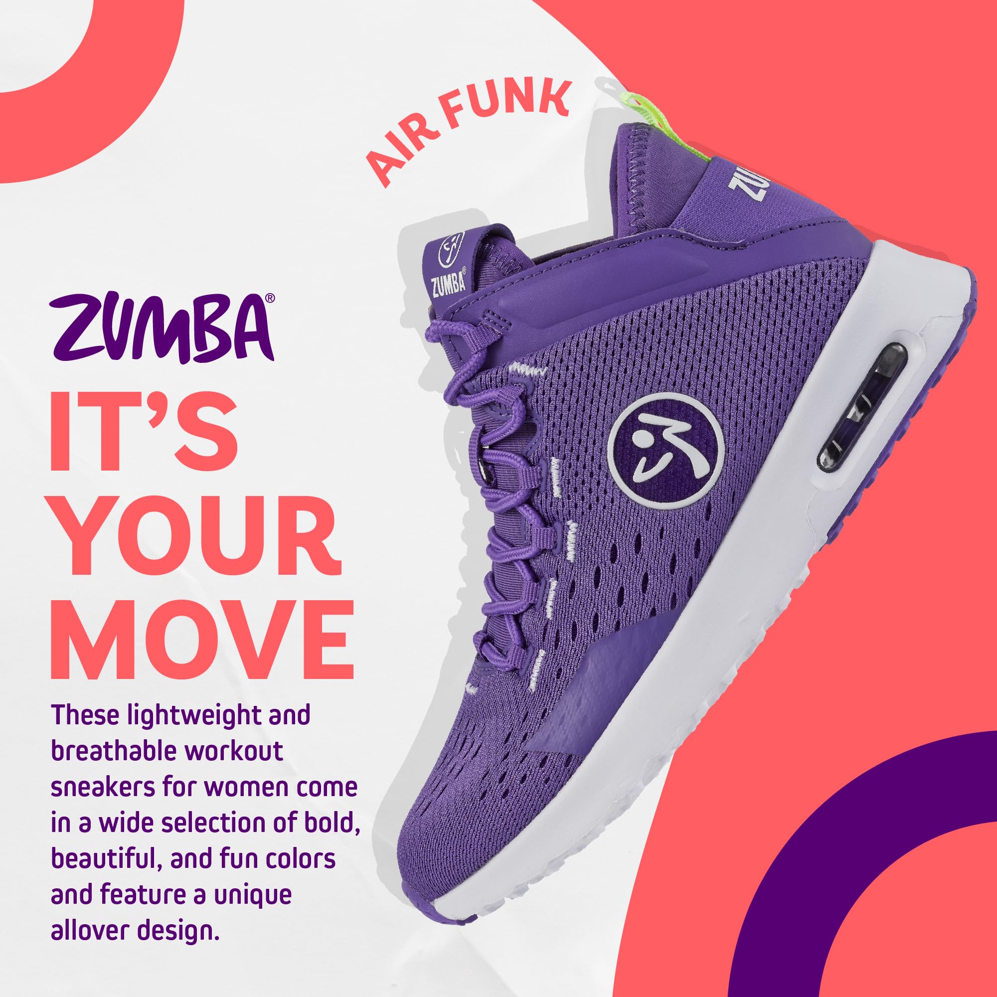 Snapklik.com : ZUMBA Womens Air Funk Foam-Sole Dance Sneakers