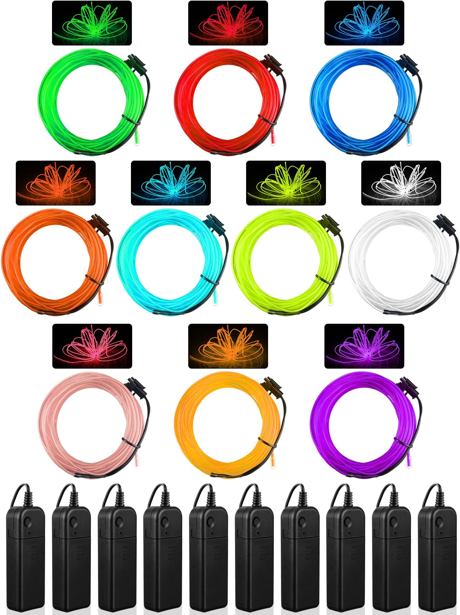 Amazon.com: TDLTEK Neon Glowing Strobing Electroluminescent Wire/El ...