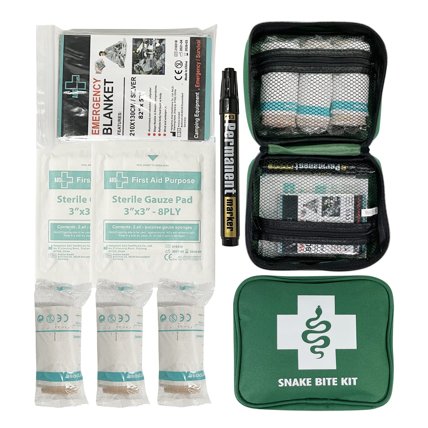 Snake Bite First Aid Kit, Clevinger Insect Bite First Aid Kit Bee Sting ...