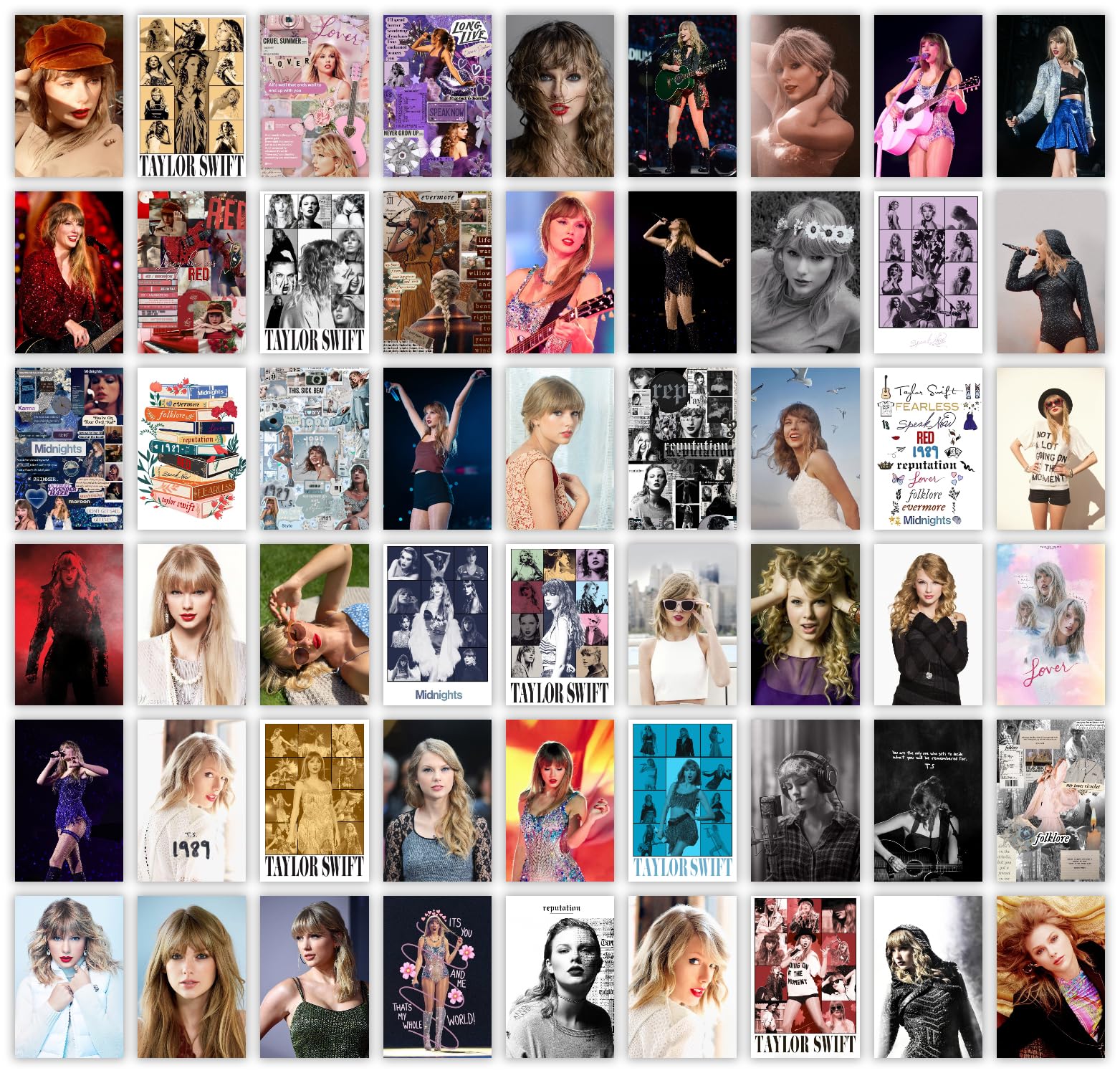 PRINTNET Pack of 54 Taylor Swift Aesthetic Wall Collage Kit Posters | 4 ...
