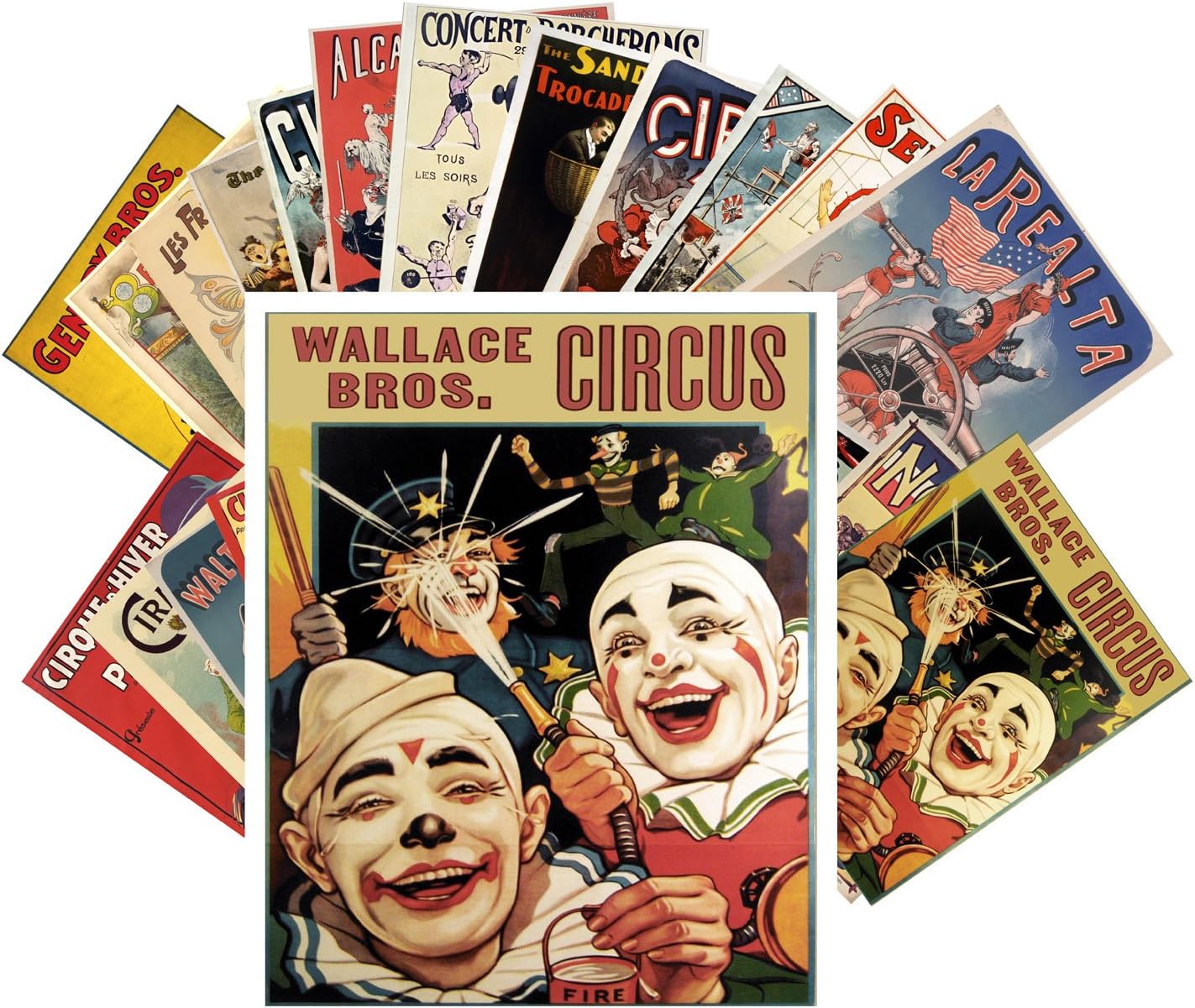 Postcard Pack 24pcs Vintage Circus Clowns and Athletes Vintage Posters ...