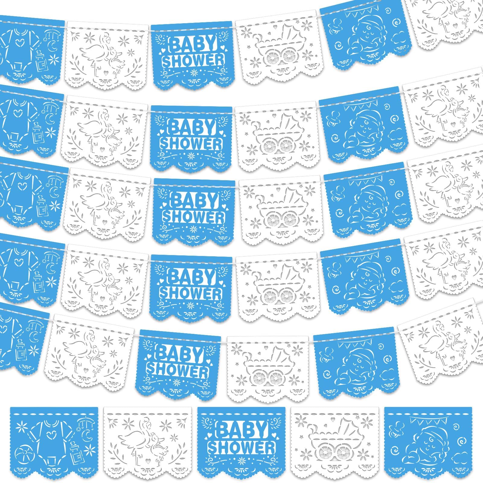 Amazon.com: Mindsoft 6 Pack 98.43 ft Baby Shower Papel Picado Mexican Banner Cielito Lindo Party ...