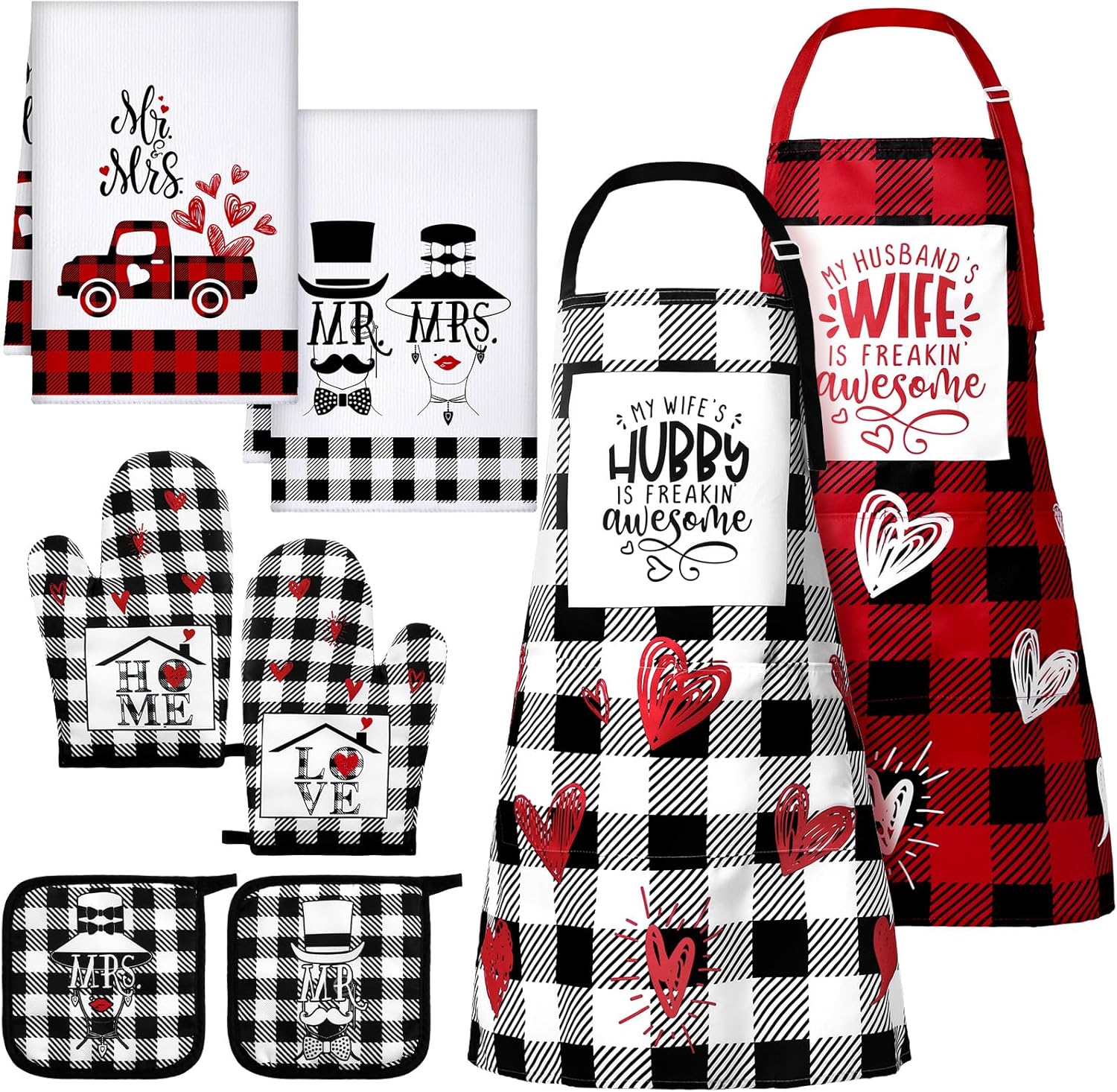 Amazon.com: Xtinmee Mr and Mrs Aprons for Couples Bridal Shower Gifts ...