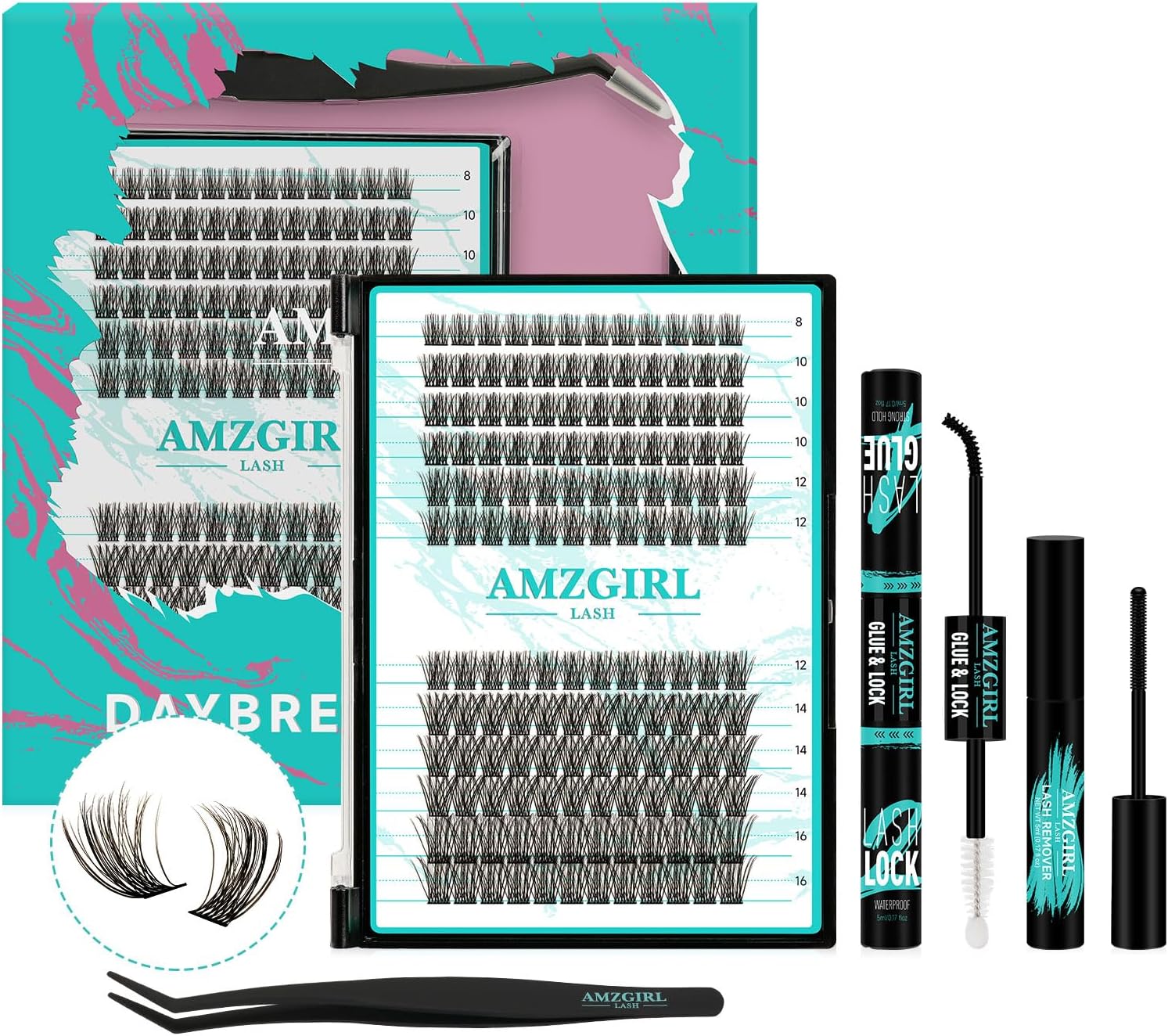 Amazon.com: Lash Extension Kit Daybreak Lash Clusters kit Lash Bond and ...