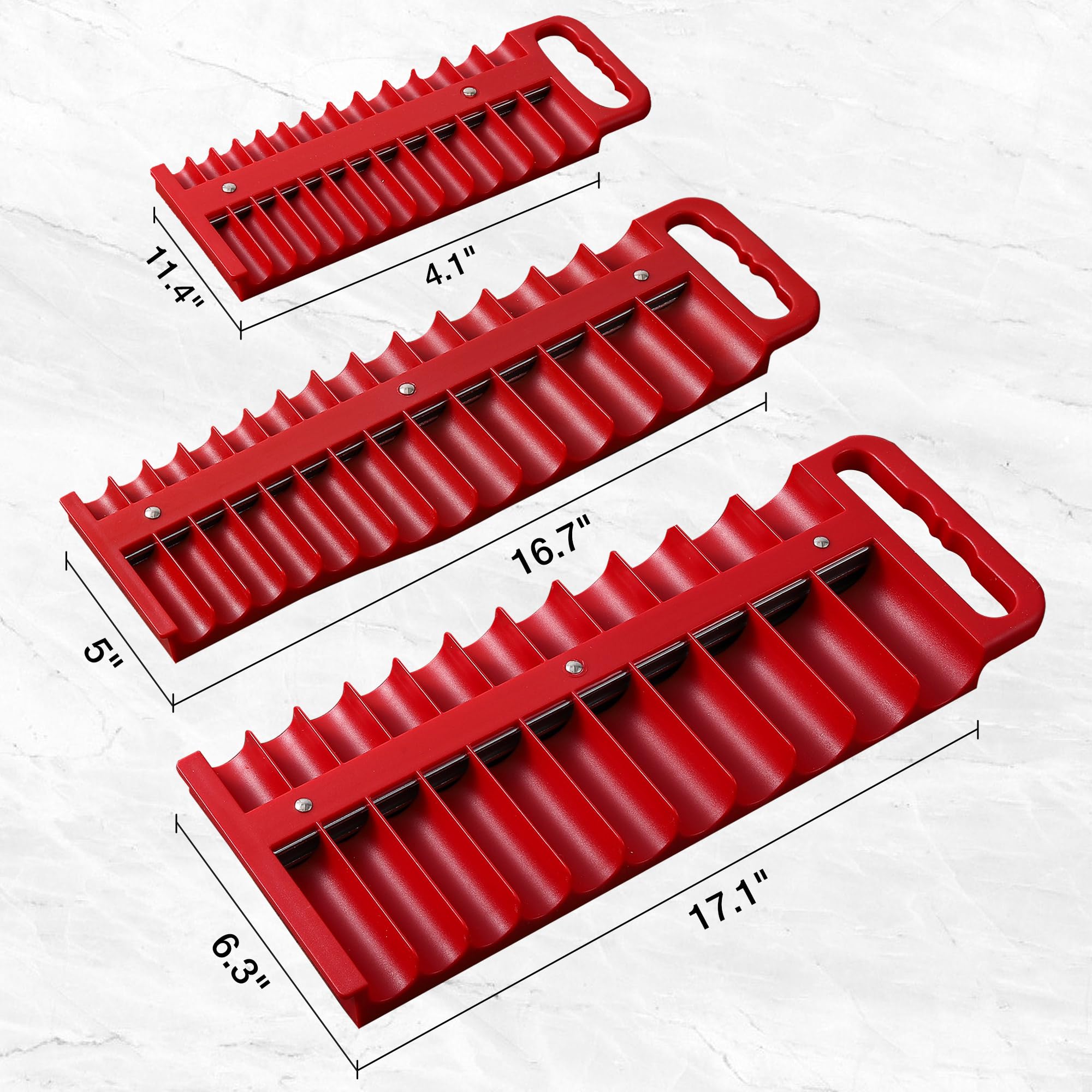 Snapklik.com : Reniteco Magnetic Socket Organizer Set, 3-Piece Red ...