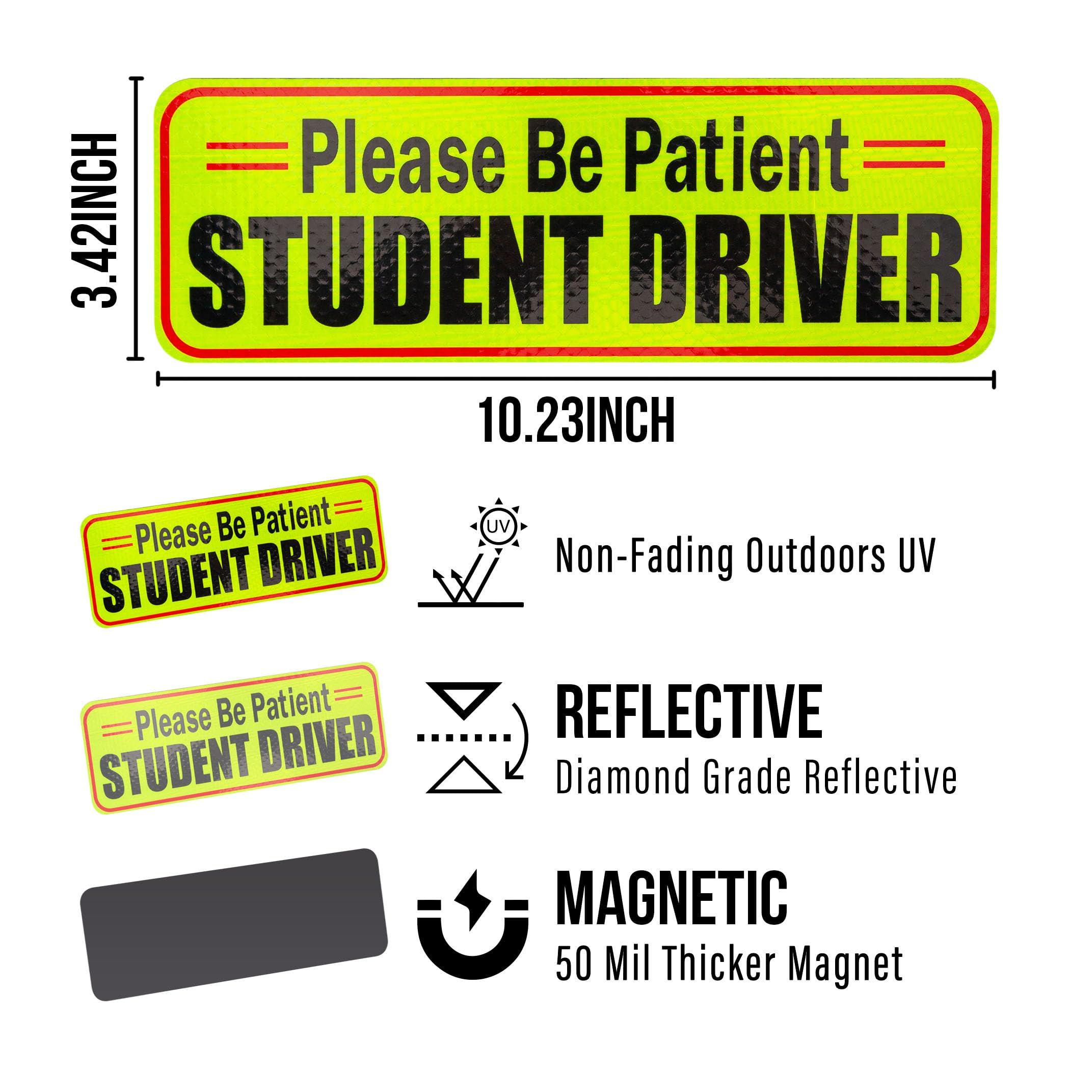 Snapklik.com : Student Driver Magnet For Car,Please Be Patient Student ...