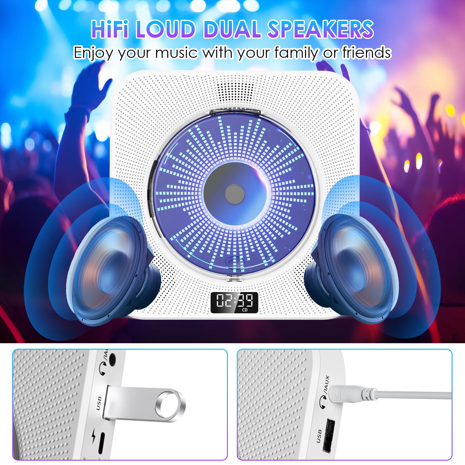 Snapklik.com : Gueray CD Player Bluetooth CD Players For Home Desktop