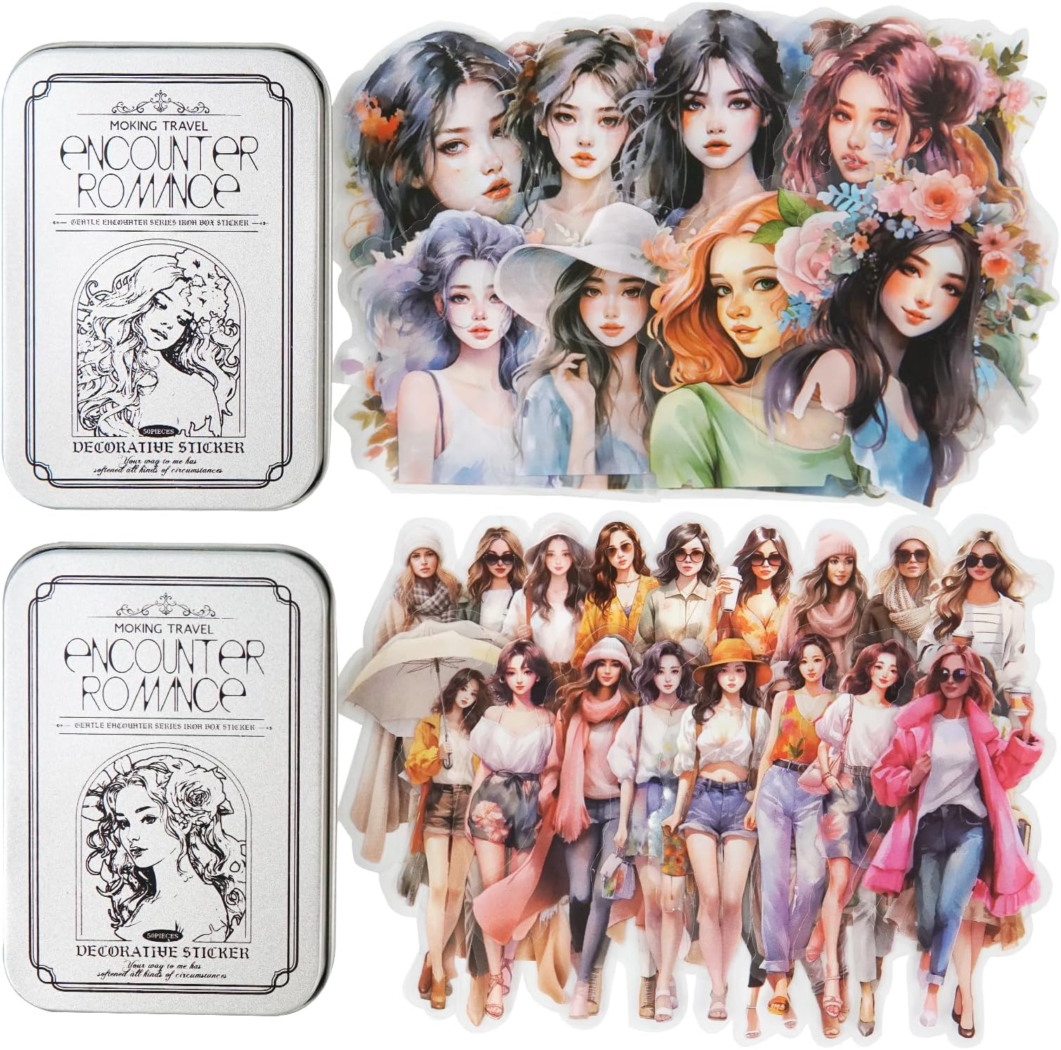 Amazon.com: JOYCHOIC Scrapbook Stickers Set,100Pcs Aesthetic Sticker ...