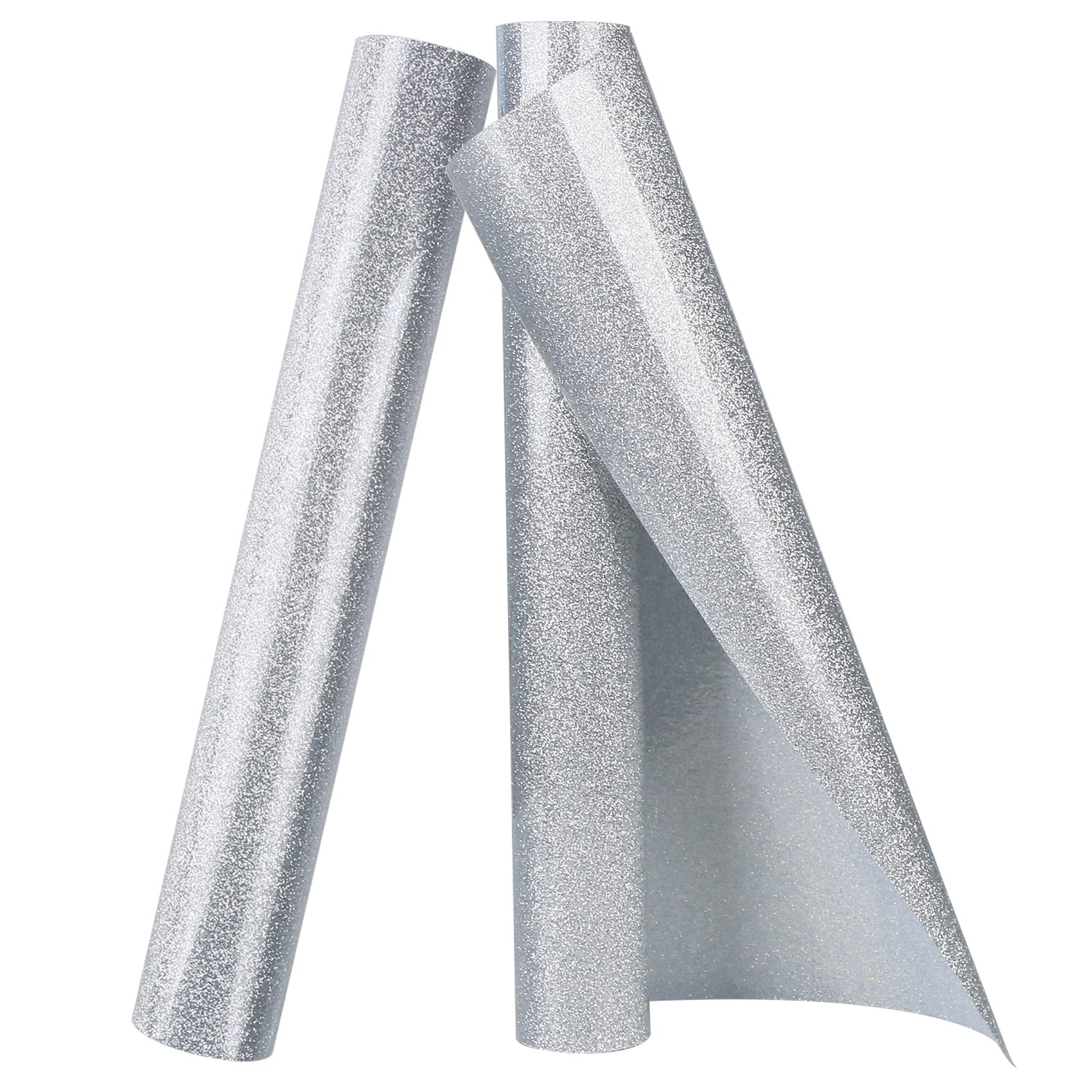 Snapklik.com : Silver Glitter HTV Heat Transfer Vinyl Roll 12 Inch X 10 ...