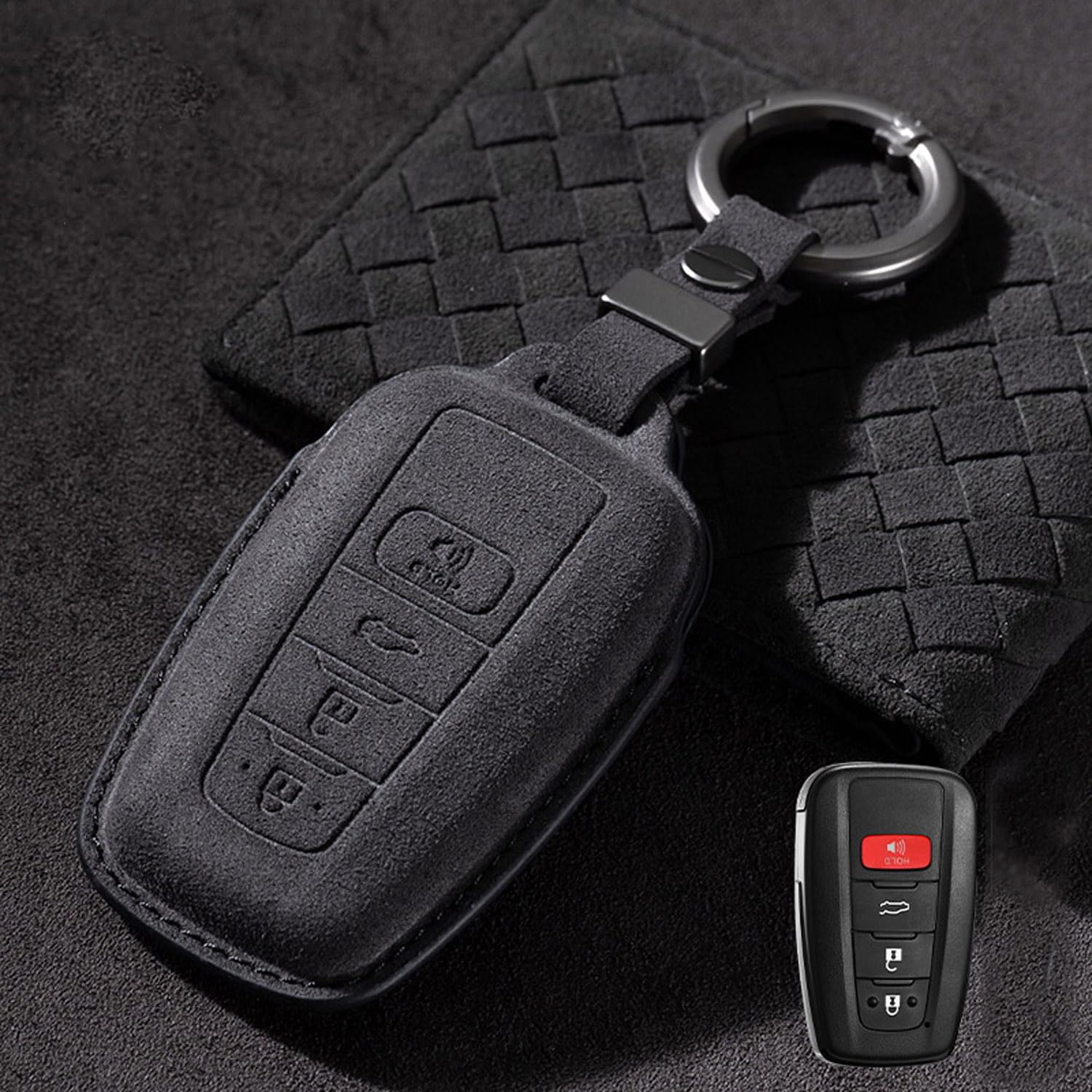 Amazon.com: Real Leather Remote Key Fob Cover for Toyota Camry XLE XSE ...