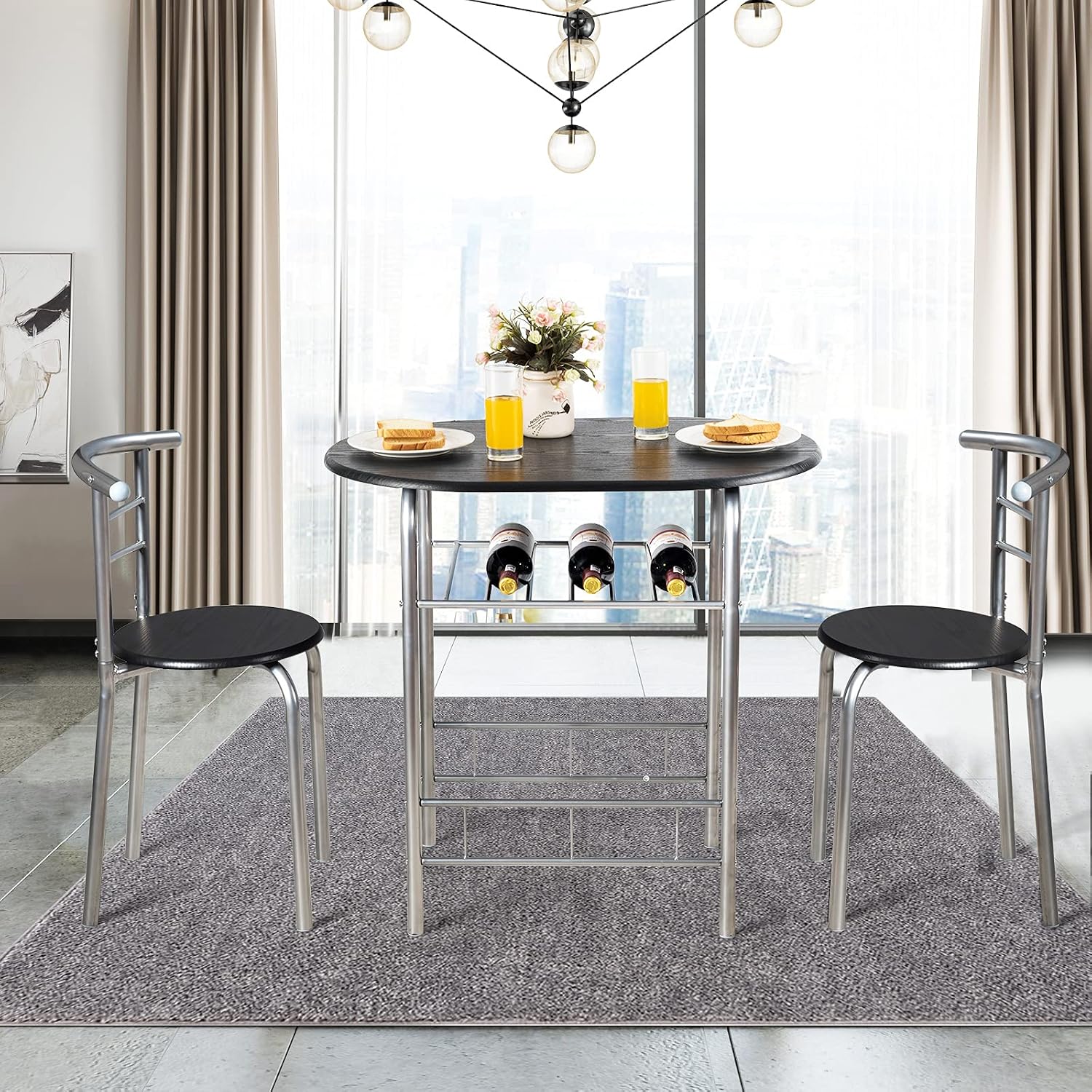Harmony-Furniture 3-Piece Dining Table Set, Kitchen Table Set with ...