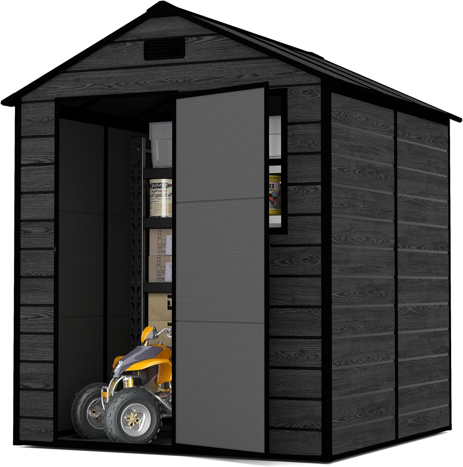 Amazon.com : 6 x 6FT Resin Outdoor Storage Shed, Waterproof Outdoor ...