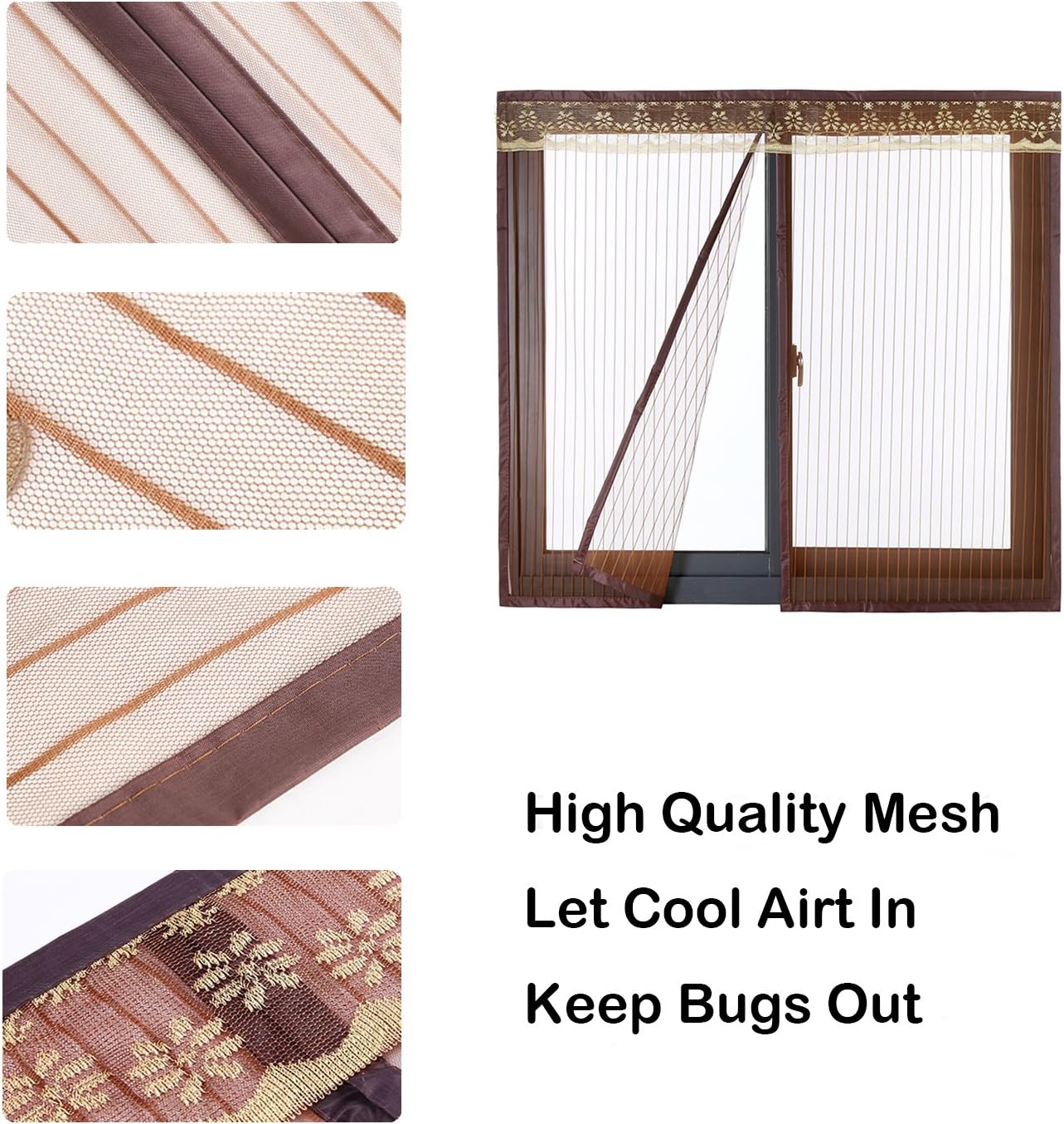 Liveinu Magnetic Insect Screen Door or Window with Magnets 90 x 120 cm ...