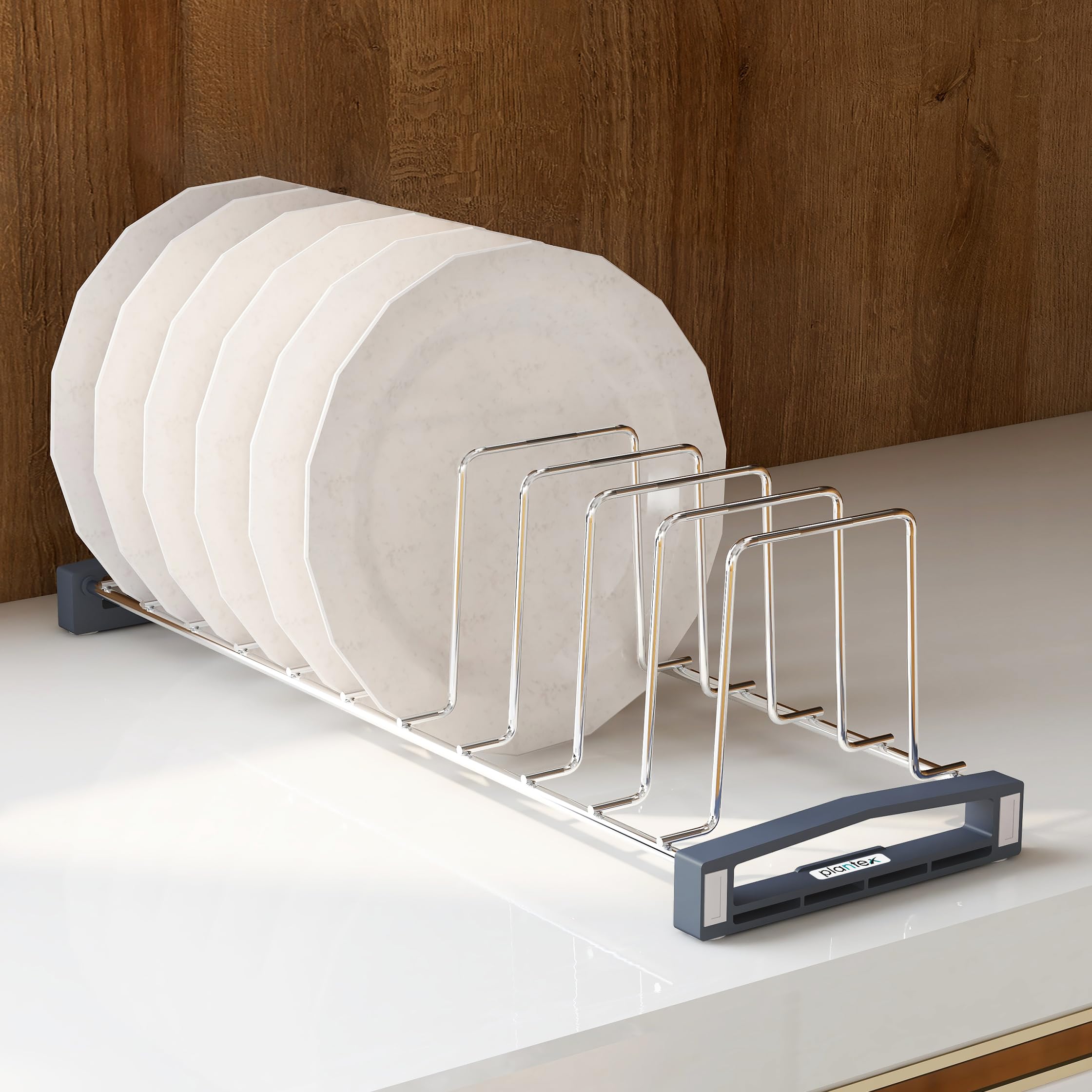 Buy Plantex Stainless Steel Plate Stand/Dish Stand Kitchen/Plate Rack ...