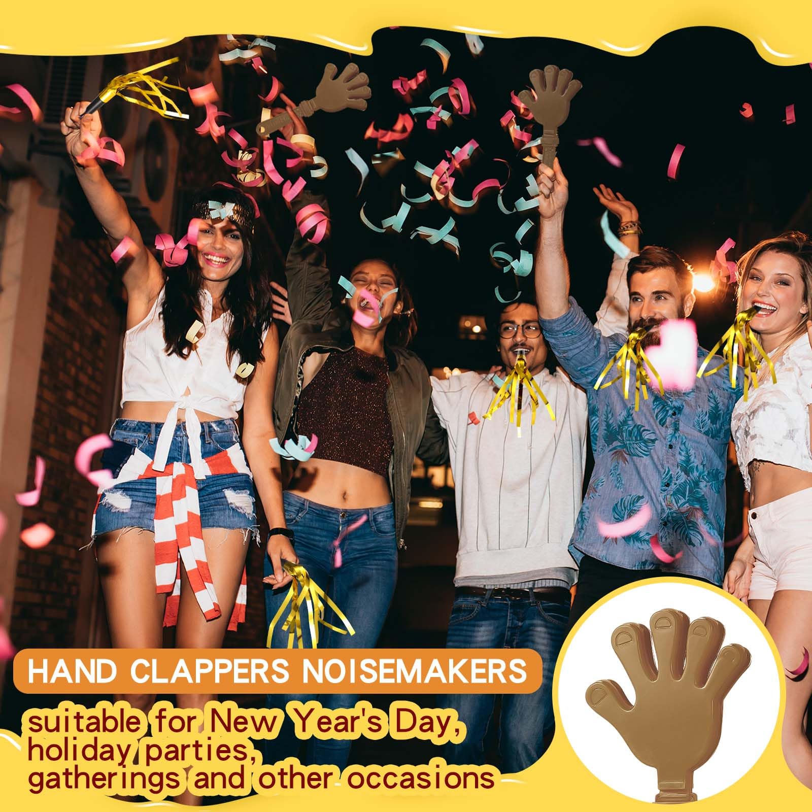Snapklik.com : Motionchic 24 Pack Hand Clappers Noisemakers, Include 12 ...