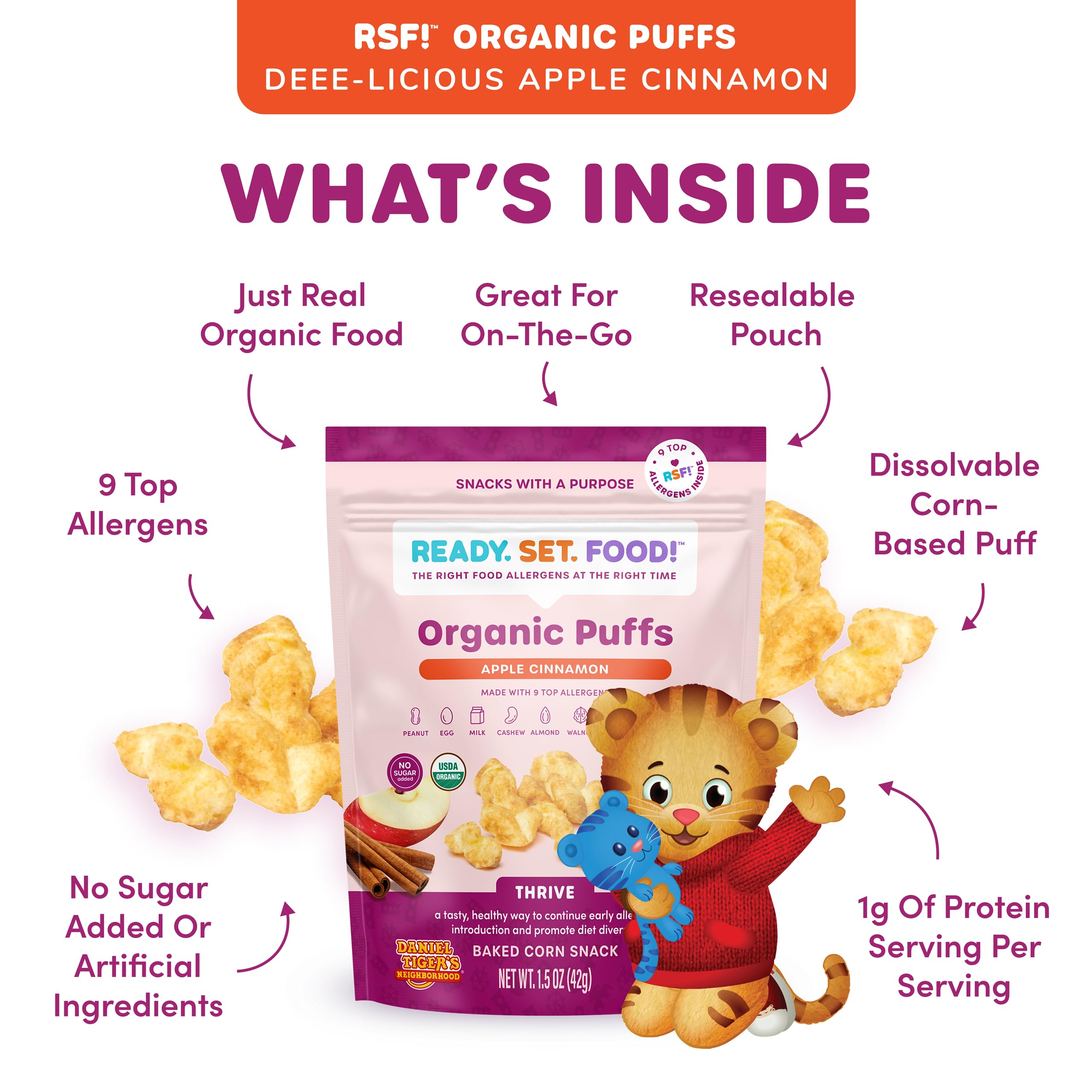 Snapklik.com : Ready, Set, Food Organic Puffs Daniel Tiger Apple ...