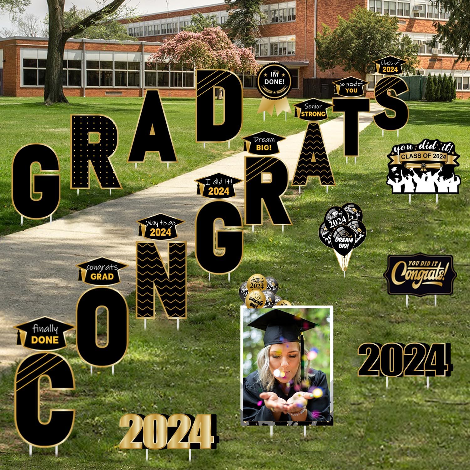 2024 Graduation Decorations Extra Large 27Pcs Graduation Yard Sign with ...