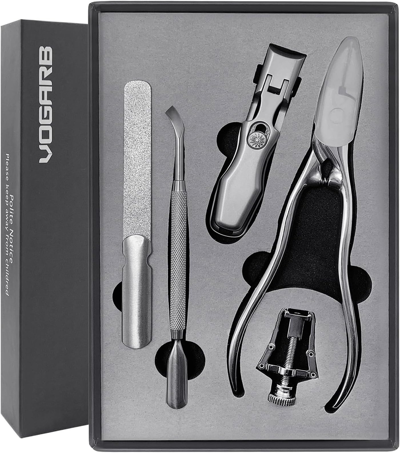 Amazon.com: VOGARB Large Nail Clippers Set for Thick/Ingrown Nails 5pcs ...
