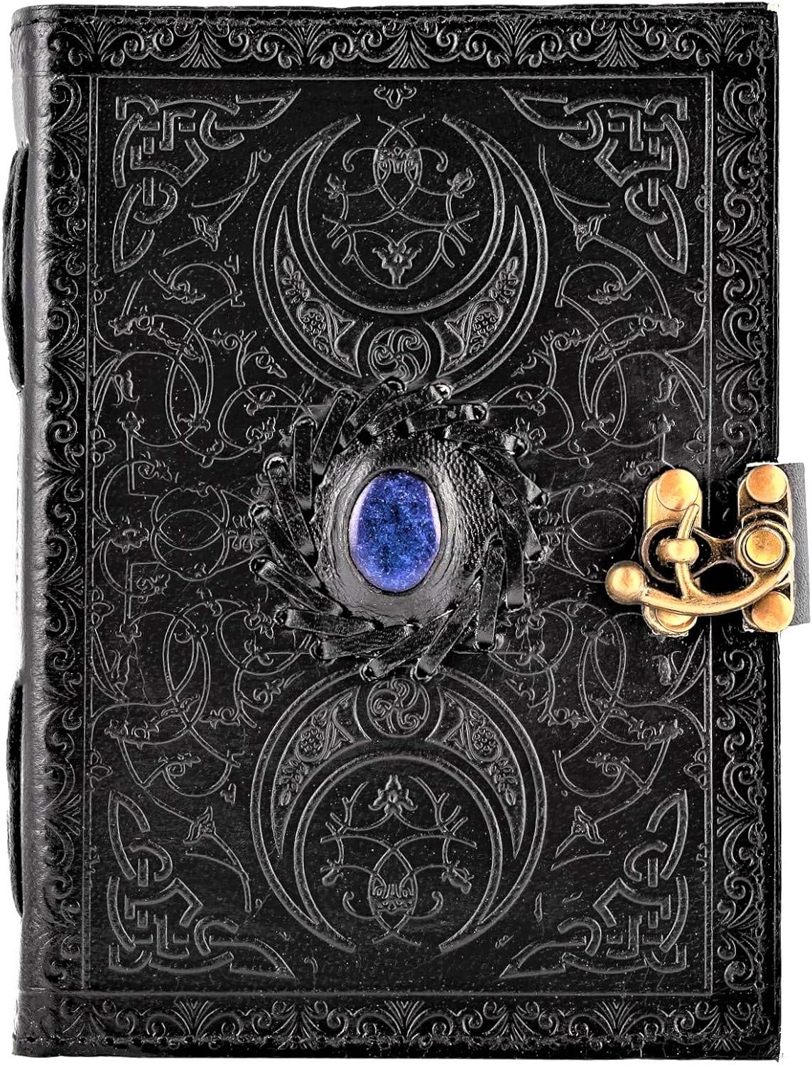 Amazon.com : 3 Celtic Moon Lapis Leather Journal for Men Women to Write ...