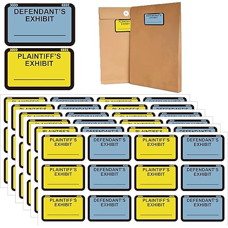 Amazon.com : Legal Yellow Plaintiff's Exhibit Blue Defendant's Exhibit ...