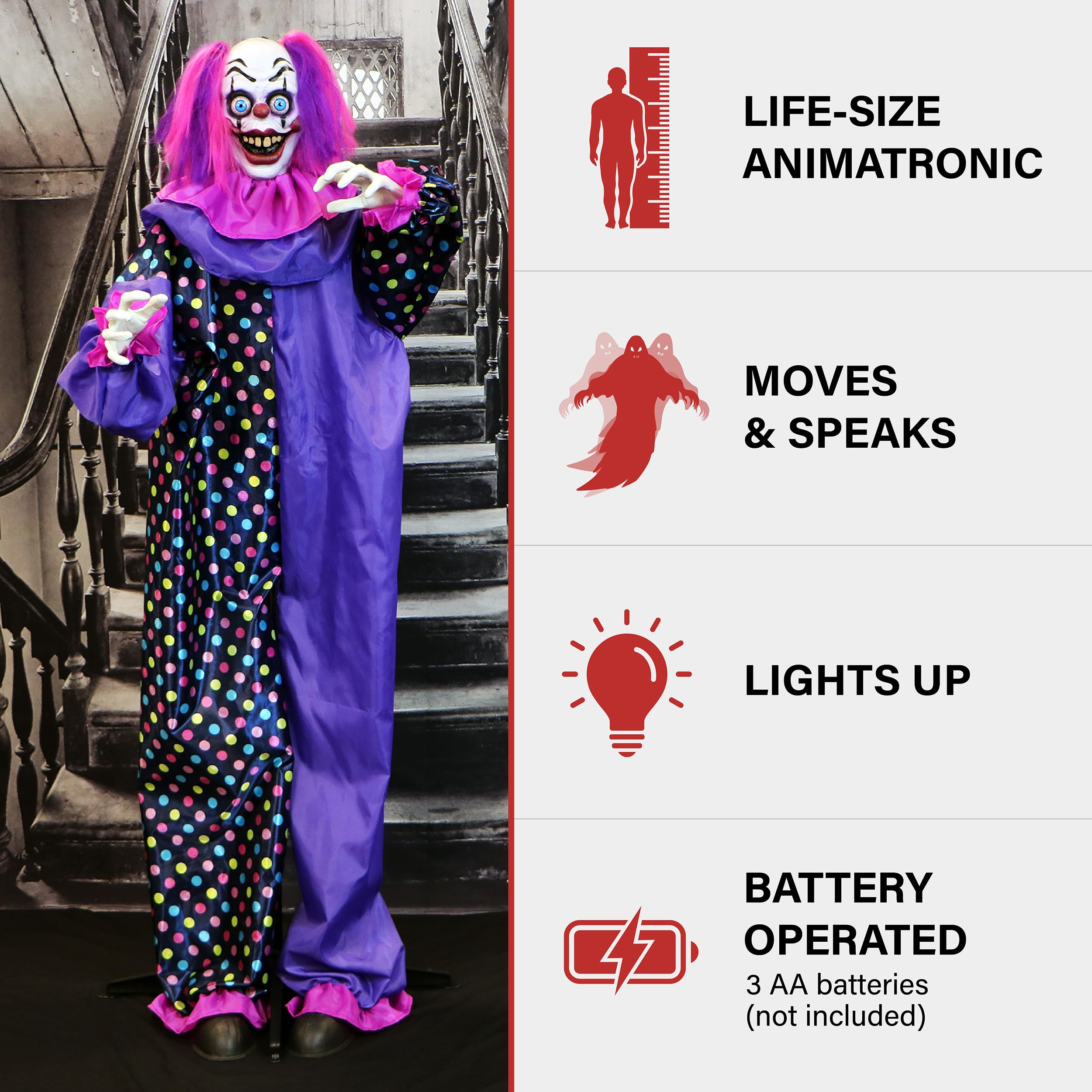 Snapklik.com : Haunted Hill Farm Talking Clown