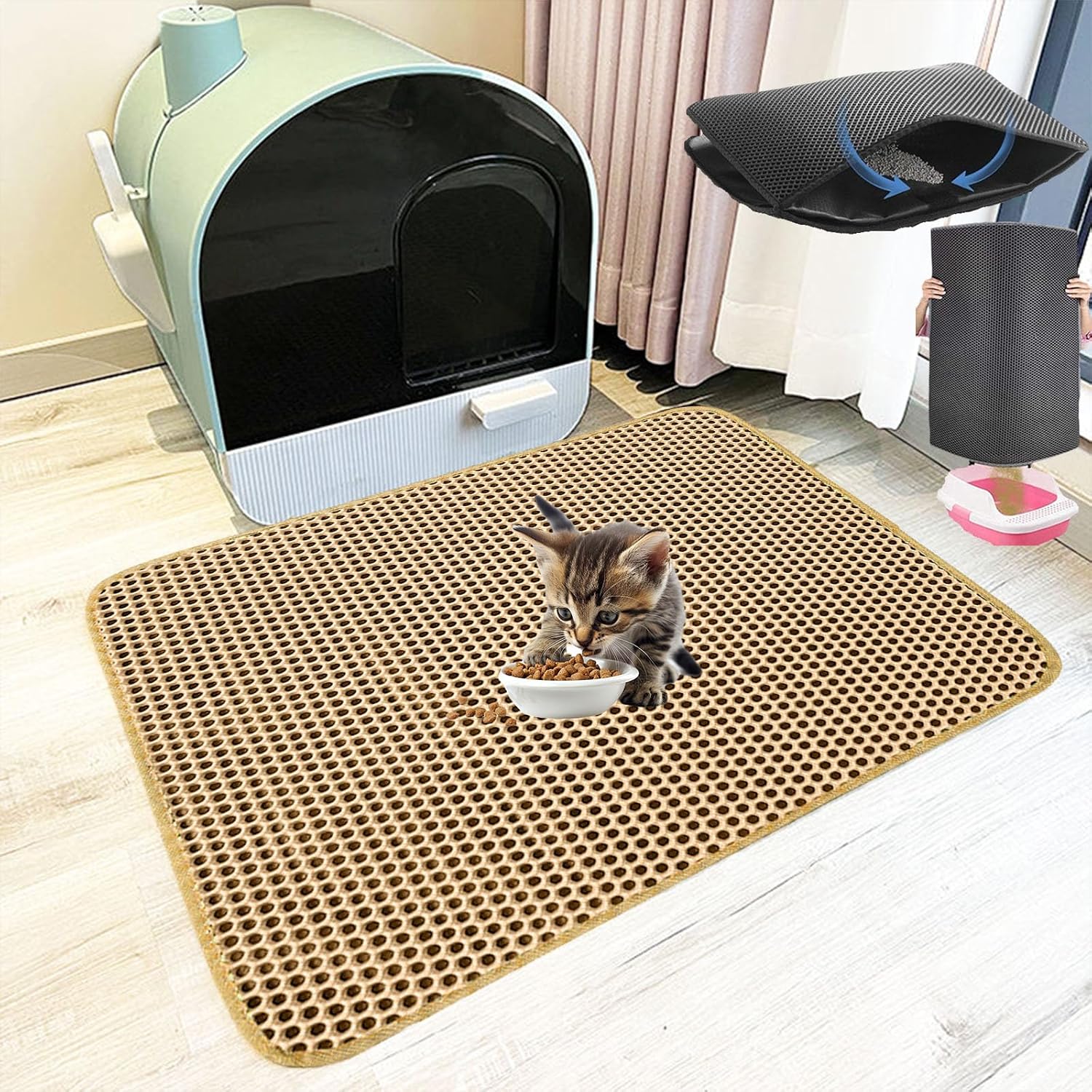 Amazon.com: Cridano Adorapaws Cat Litter Trap Mat, Waterproof Urine ...