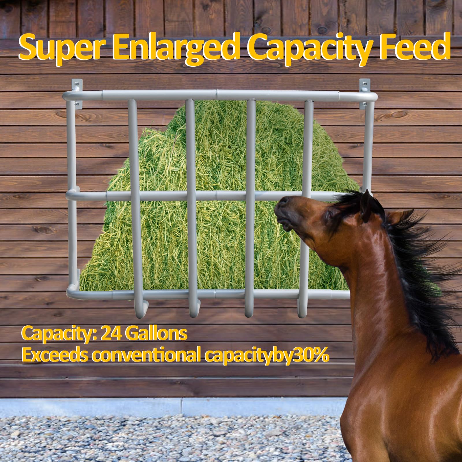 Snapklik.com : Hay Feeder Goat, 24 Gallon Multiple Sided Wall Mount Hay ...