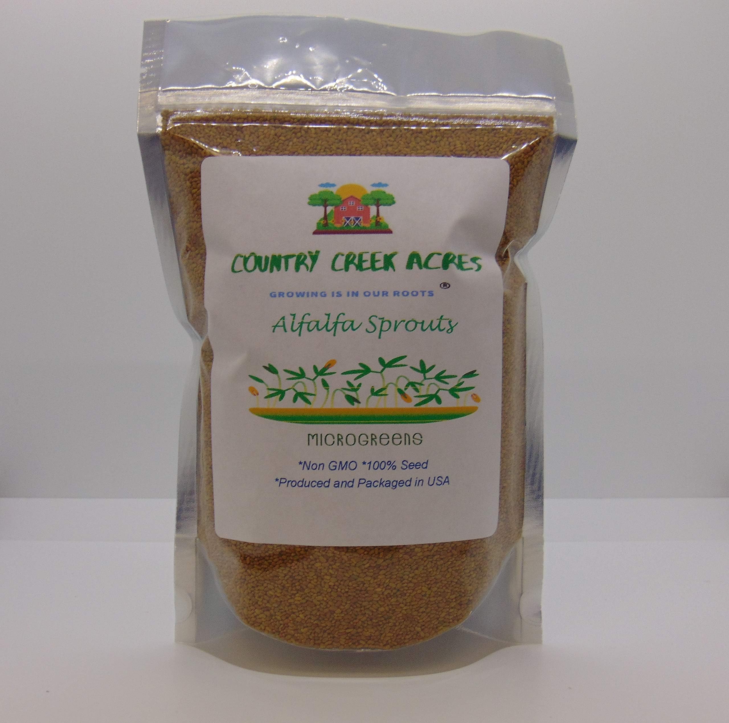Amazon.com : Alfalfa Sprouting Seed, NON GMO -8 Oz -Country Creek LLC ...