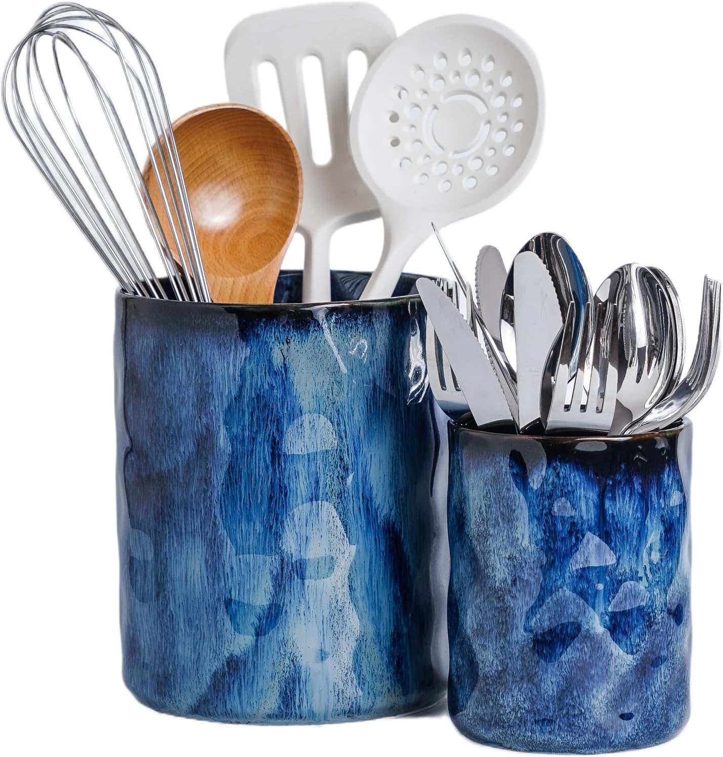 Amazon.com: KYBSCZ Utensil Holder, 7.25"+5.25" Ceramic Kitchen Utensil ...