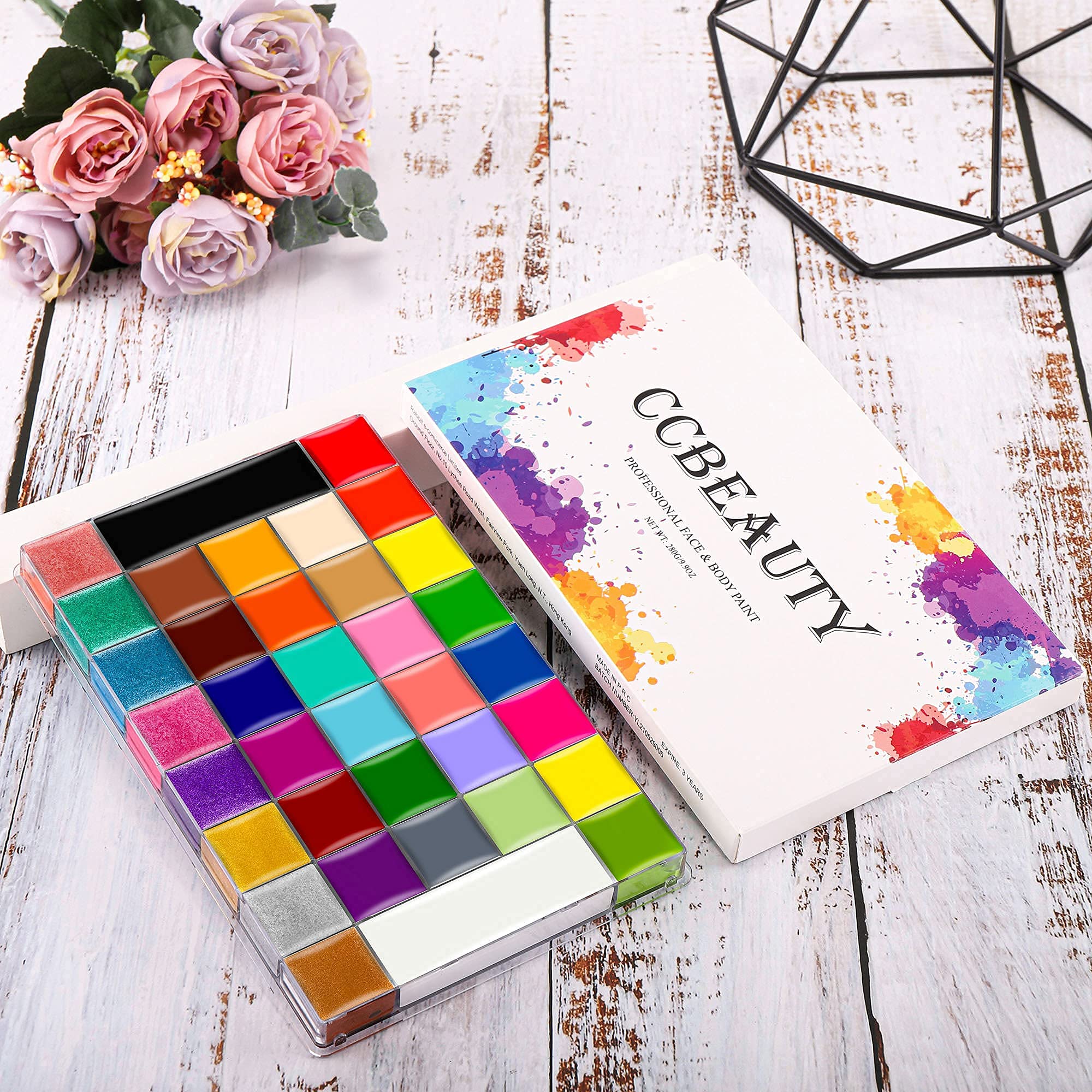 CCbeauty Professional 36 Colors Face Body Paint Oil Based (8 Pearl + 6 ...