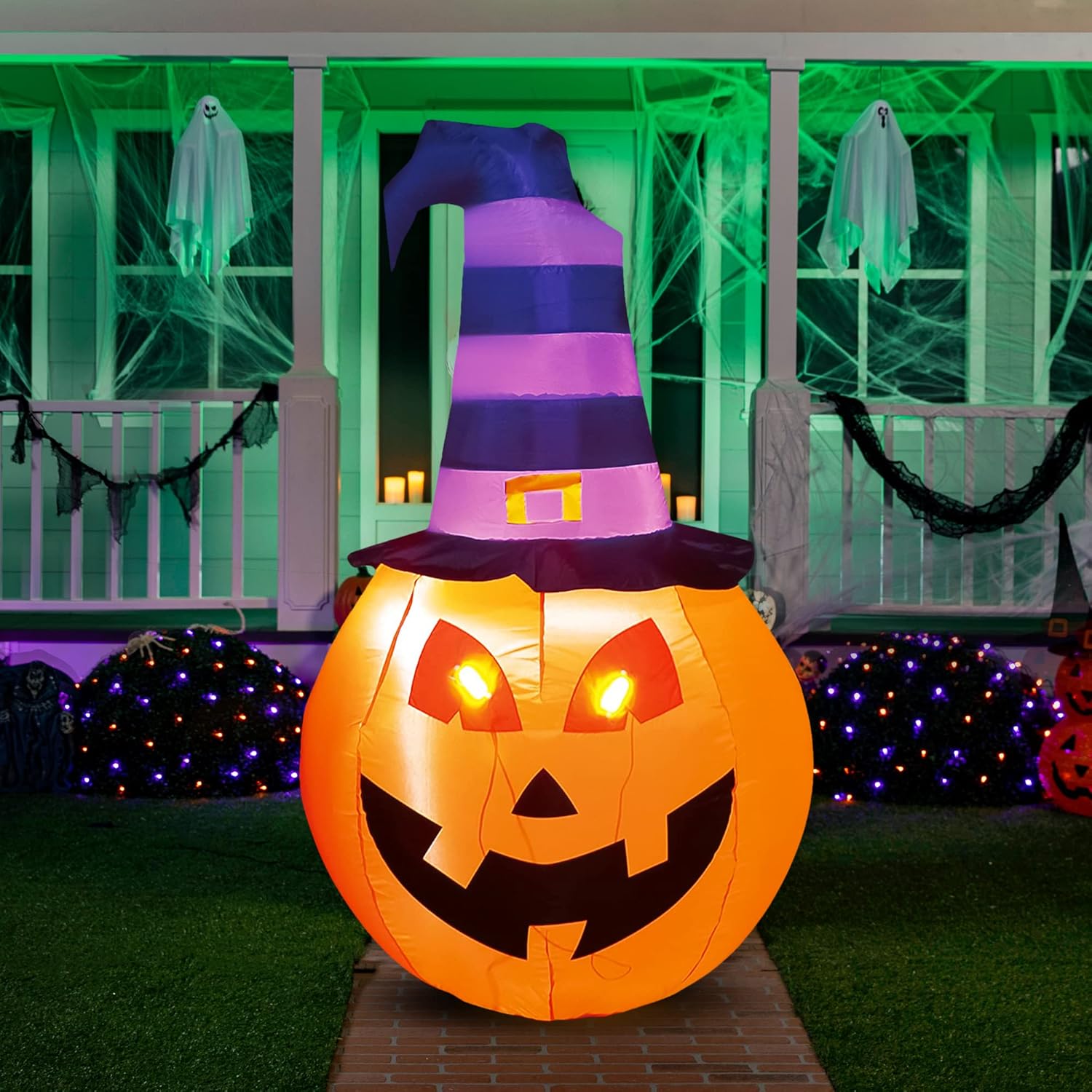 Amazon.com: Joiedomi 5 FT Halloween Inflatable Pumpkin with Witch Hat ...
