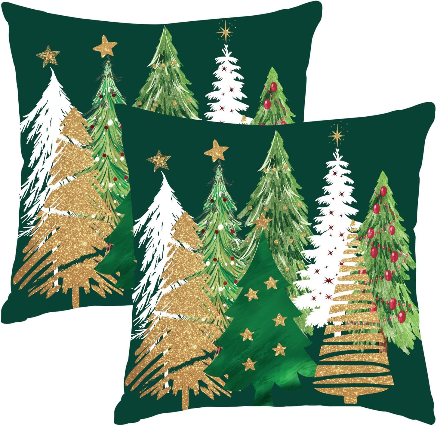 Miaikoe Christmas Cushion Covers 40x40cm Set of 2, Decorative Farmhouse ...