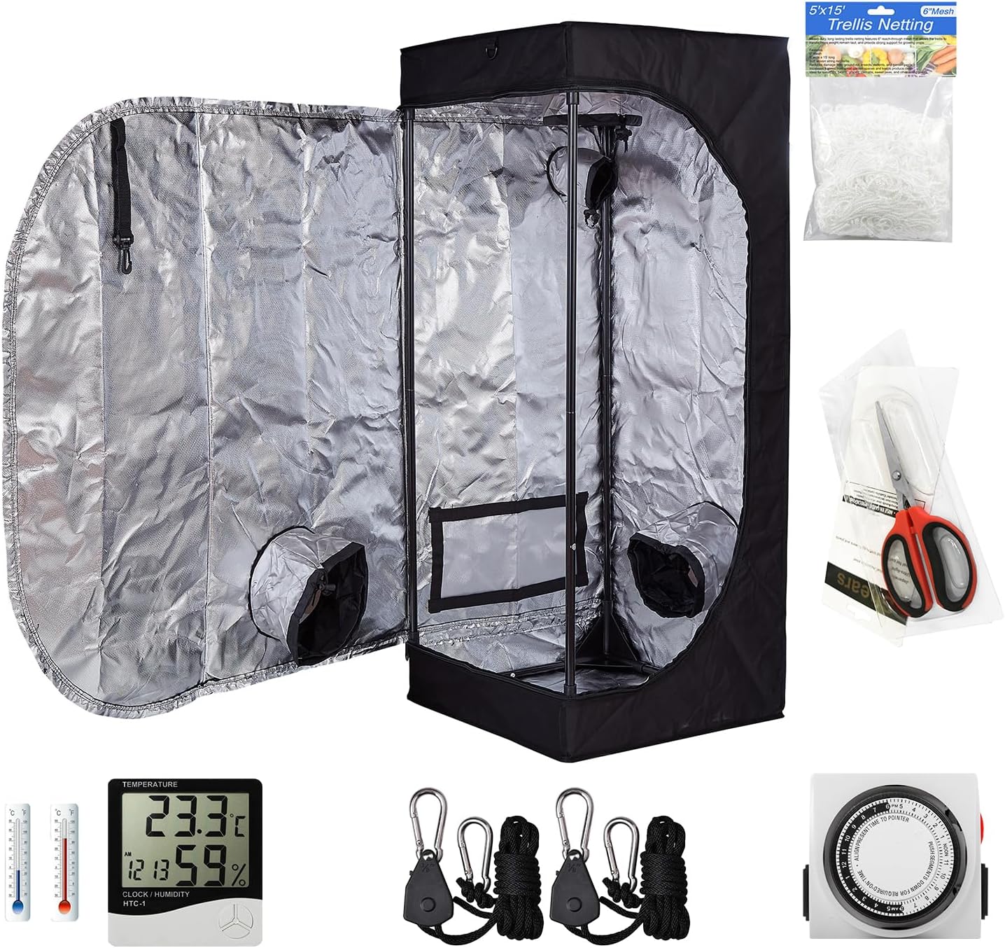 Amazon.com: Hydro Plus Grow Tent Room Kit 20"x20"x48" Indoor Plants ...