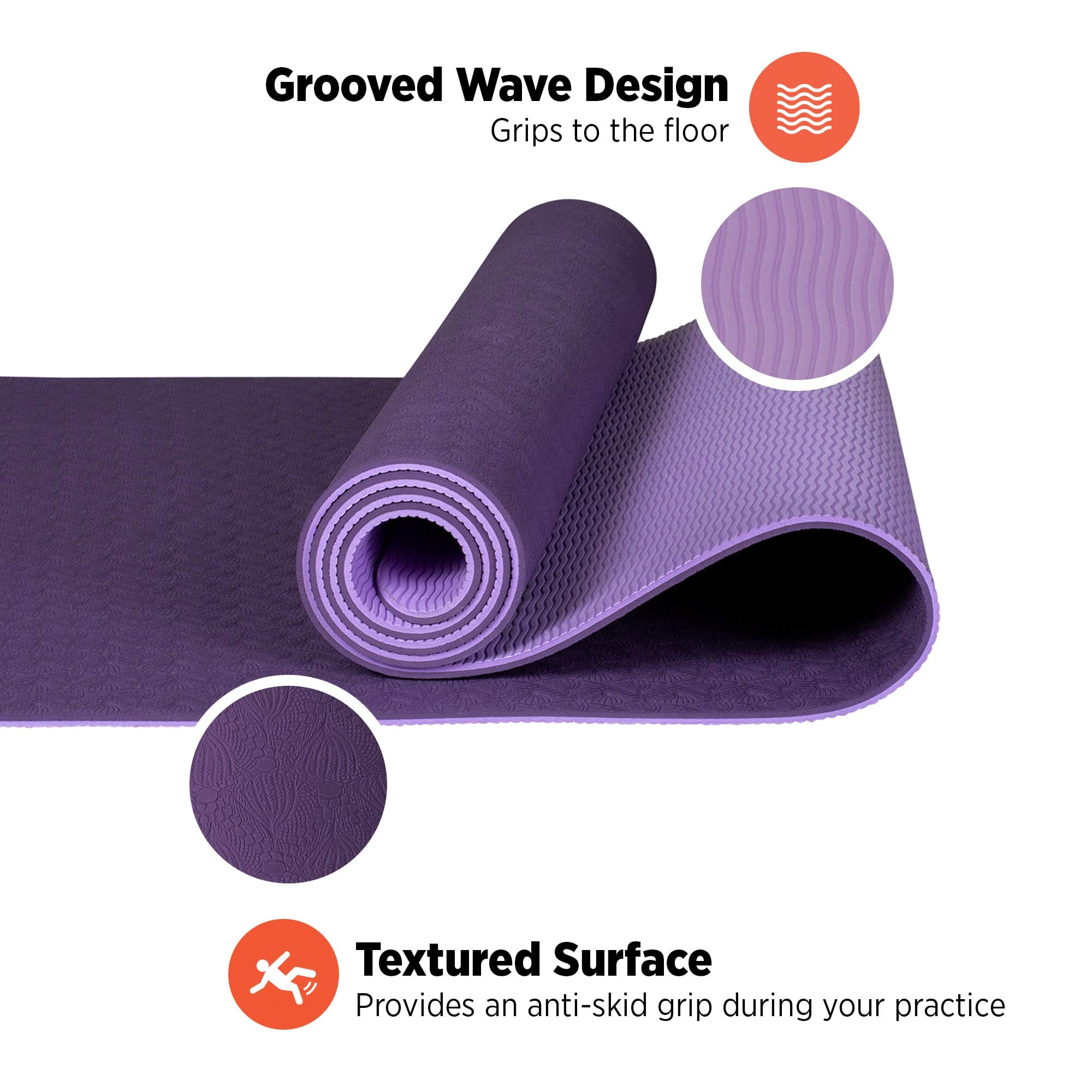 Retrospec Zuma Yoga Mat w/Nylon Strap for Men & Women - Non Slip ...