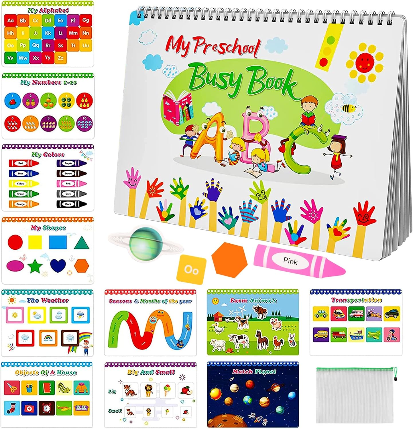 Busy Book for Toddlers, Apenali Preschool Busy Book, Montessori Busy ...
