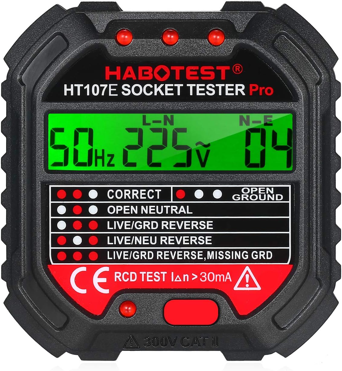 Tooarts HABOTEST GFCI Outlet Tester with Voltage Display 90-250V Socket ...