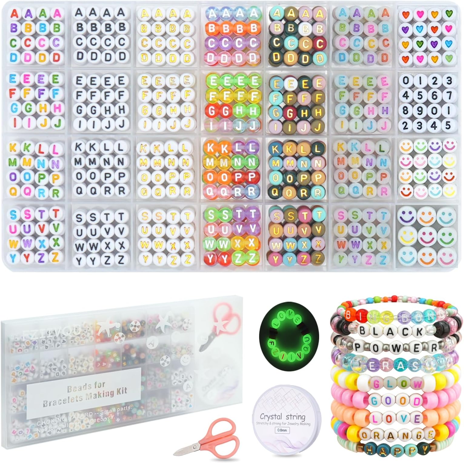 Amazon.com: Friendship Bracelet Kit with 28 Colors, 5040 Clay Beads ...
