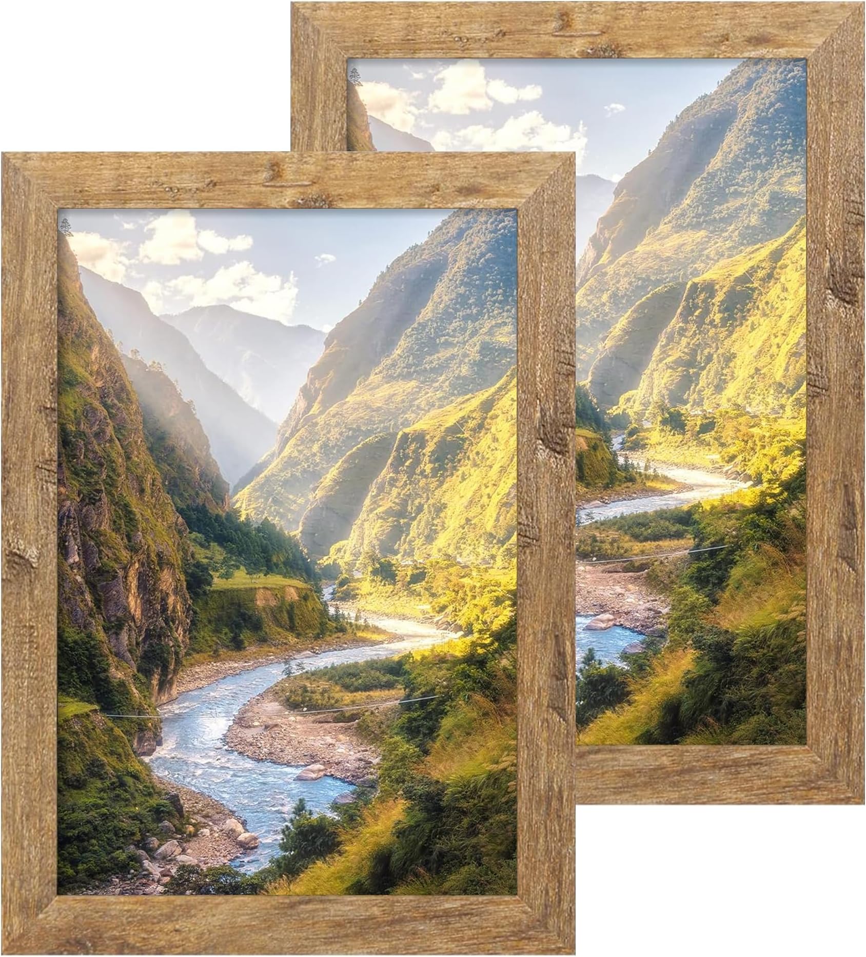 Amazon.com: Rustic Barnwood Picture Frames 8x12 - Set of 2 - Natural ...