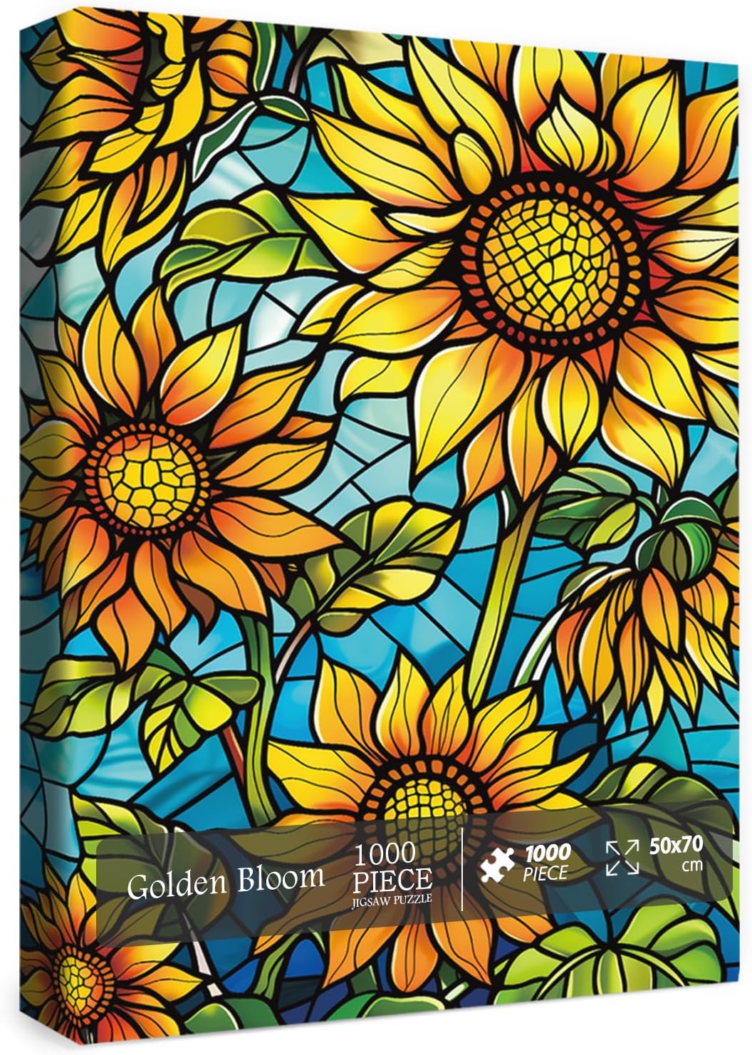 Amazon.com: Stained Glass Sunflower Puzzle for Adults 1000 Pieces ...