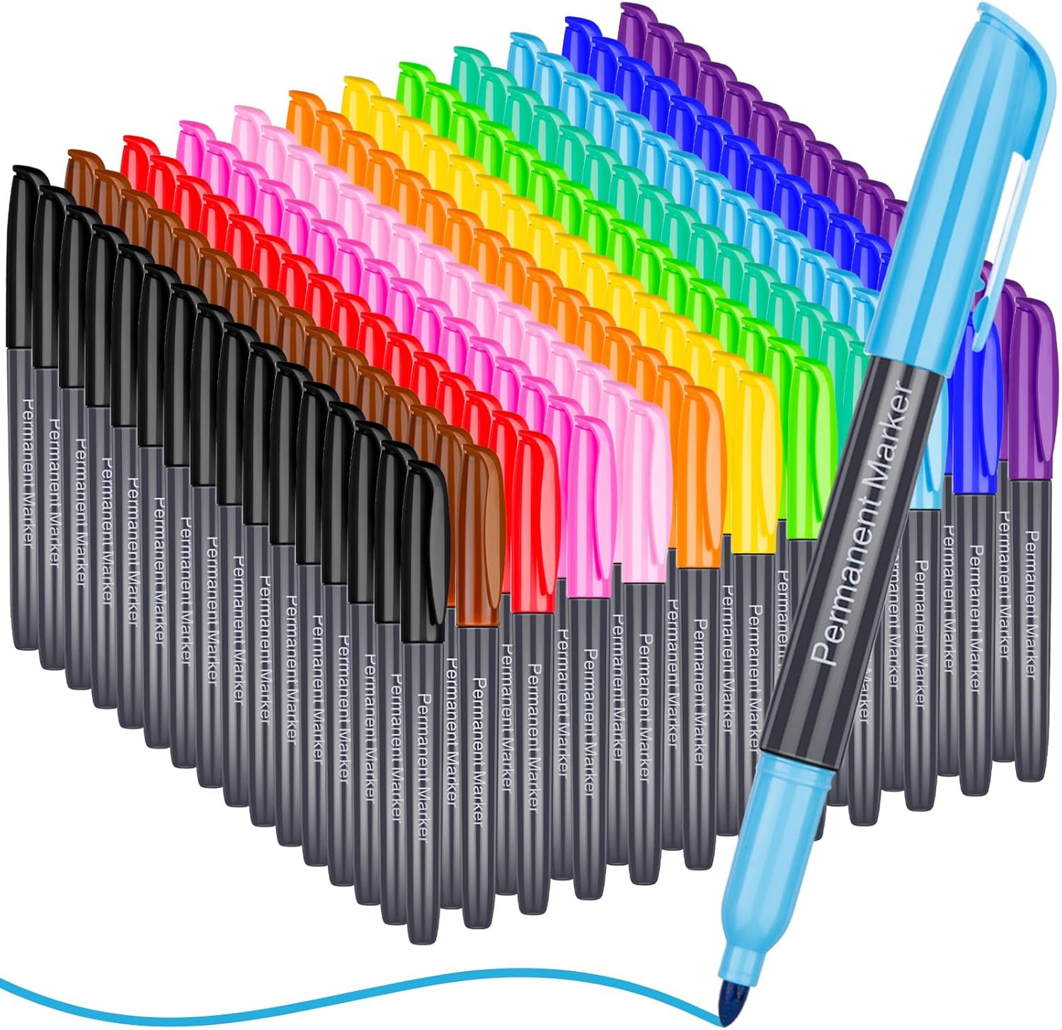 Amazon.com : Seajan 240 Pcs Permanent Markers Bulk 12 Colors Permanent ...