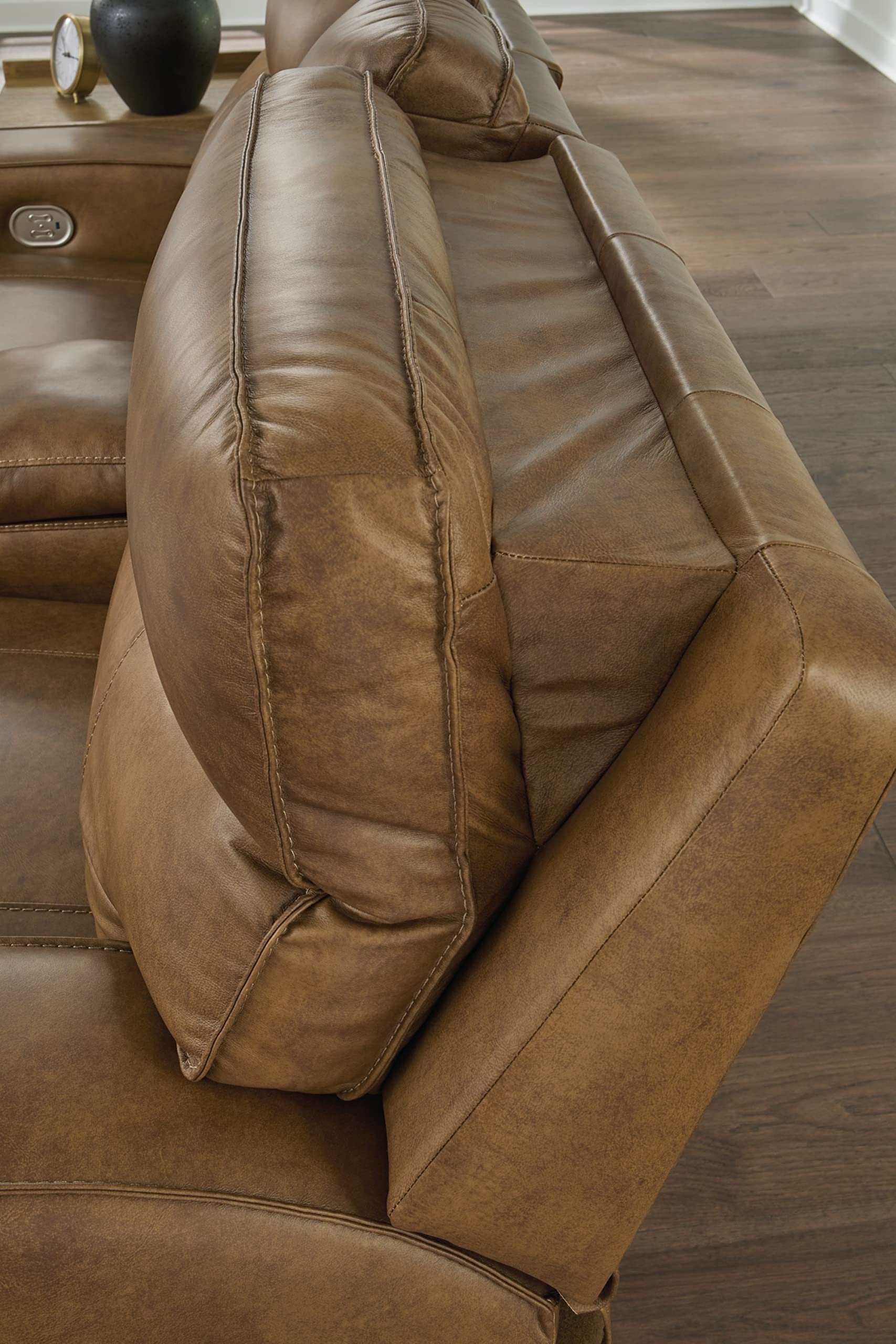 Signature Design by Ashley Game Plan Contemporary Tufted Leather Power ...
