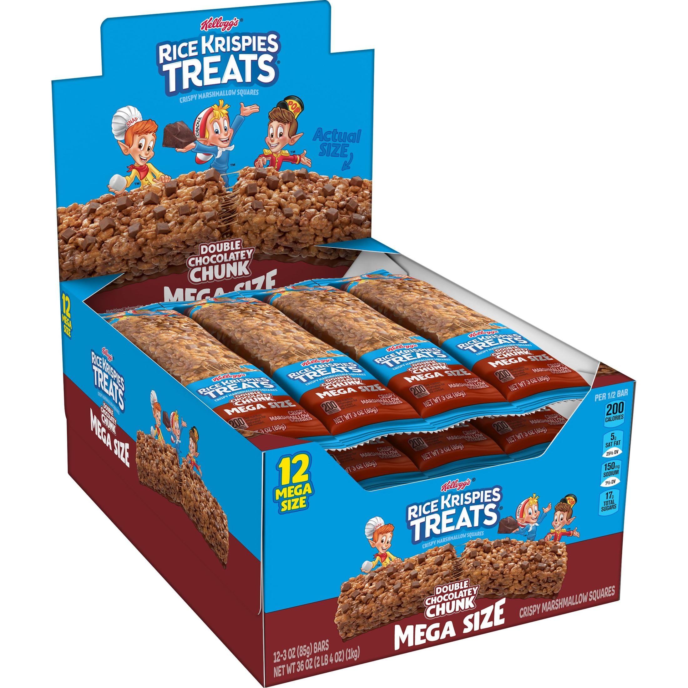 Amazon.com: Rice Krispies Treats Mega Bars Large Marshmallow Snack Bars ...
