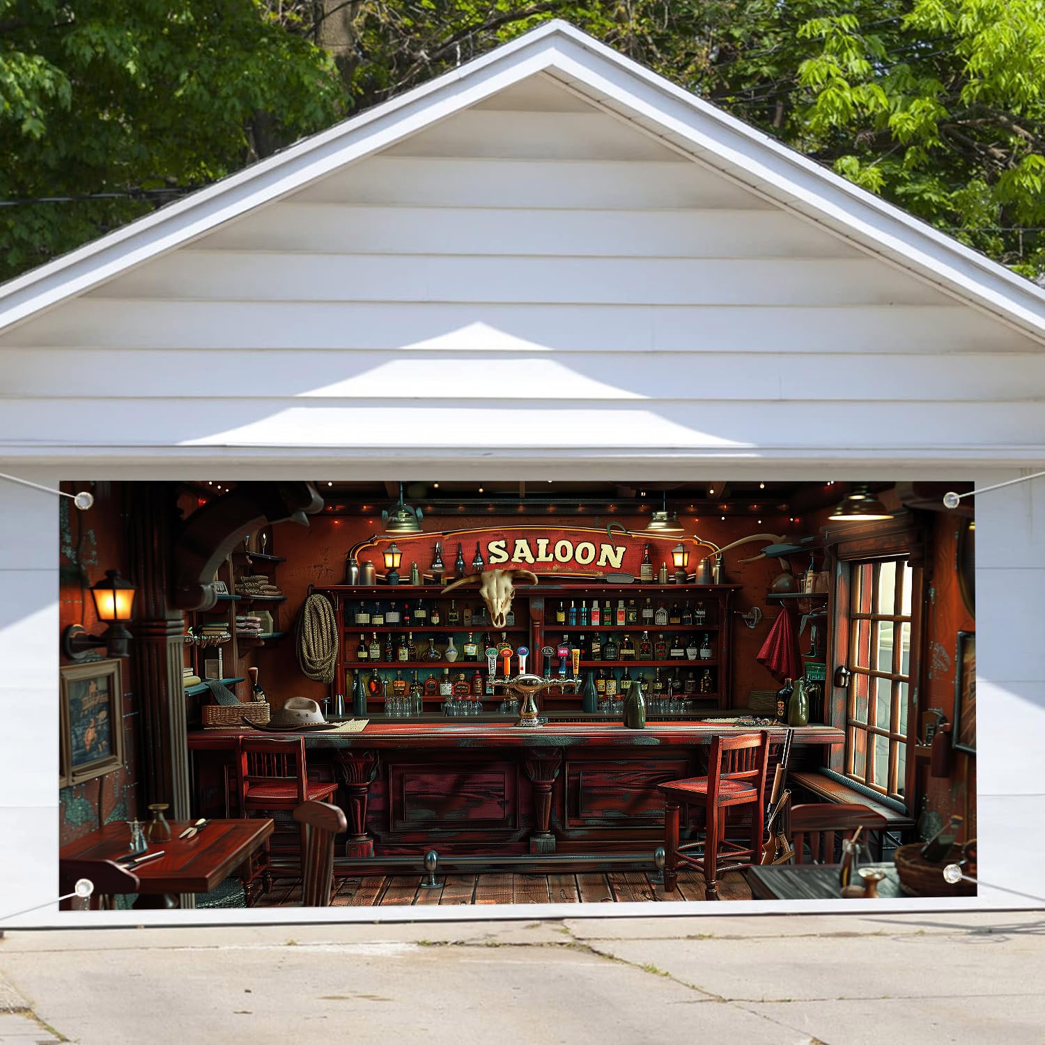 Amazon.com: 6X13ft Western Cowboy Bar Garage Door Background Nightclub ...