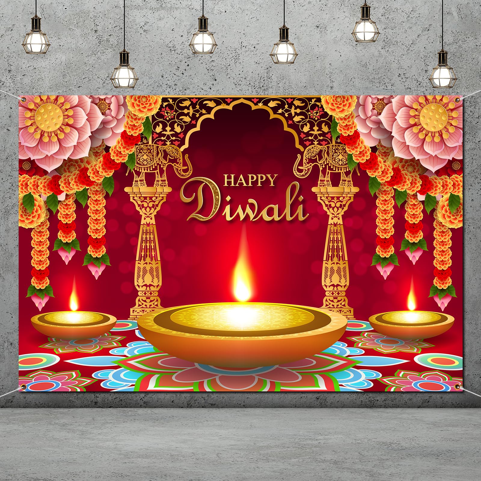 Amazon.com : Happy Diwali Backdrop Happy Diwali Banner Diwali ...
