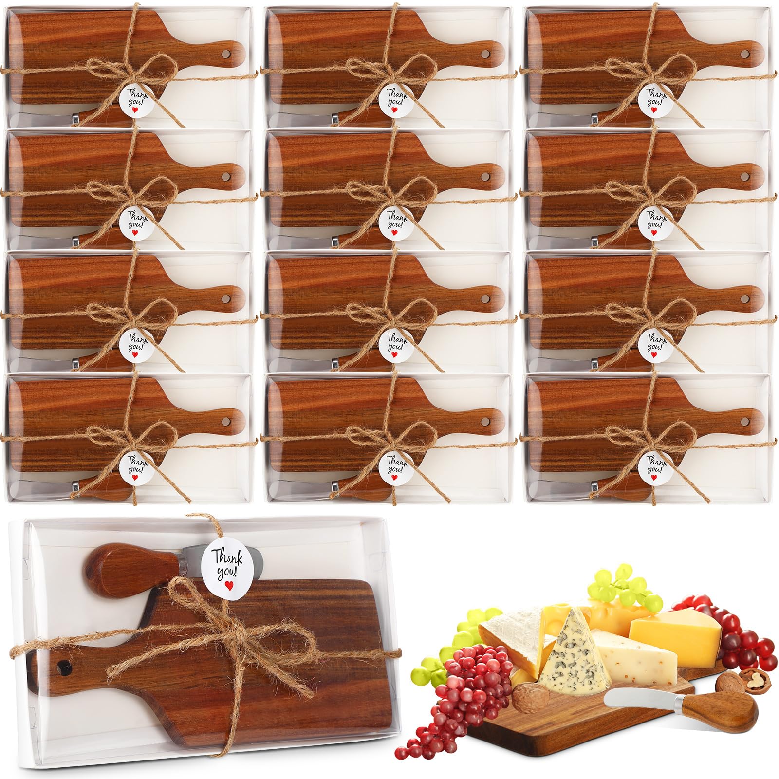 Amazon.com: Tioncy 12 Pack Cheese Knives Mini Cutting Board Bulk Set ...
