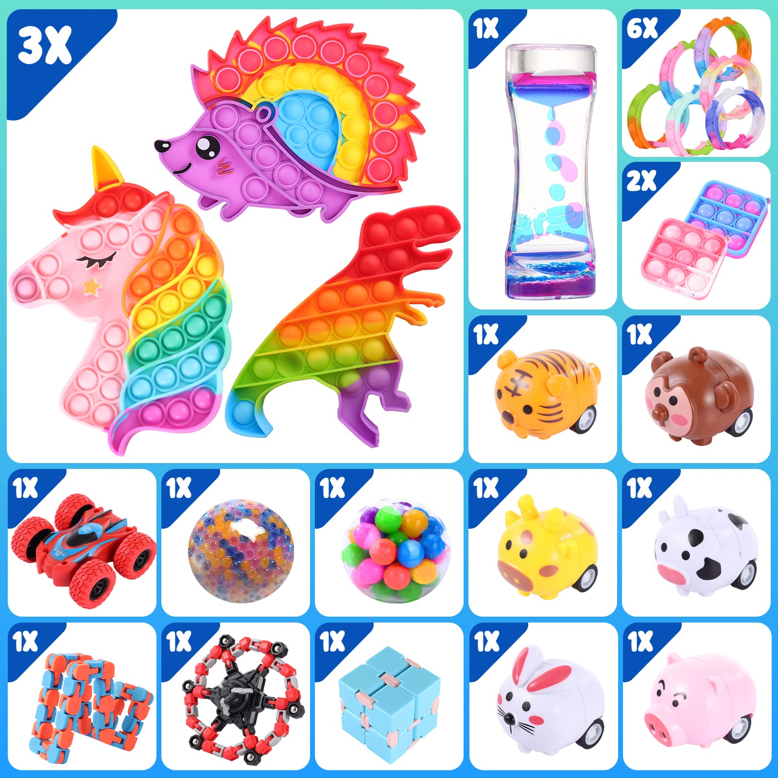 Buy Fidget Toys 100 Pack,Big Pack Small Toys Set 100pcs for Kids,Fidget ...